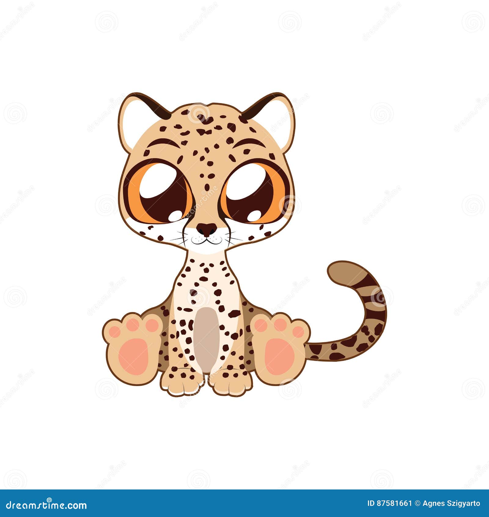 Cute Cheetah Vector Illustration Art Stock Vector - Illustration of ...