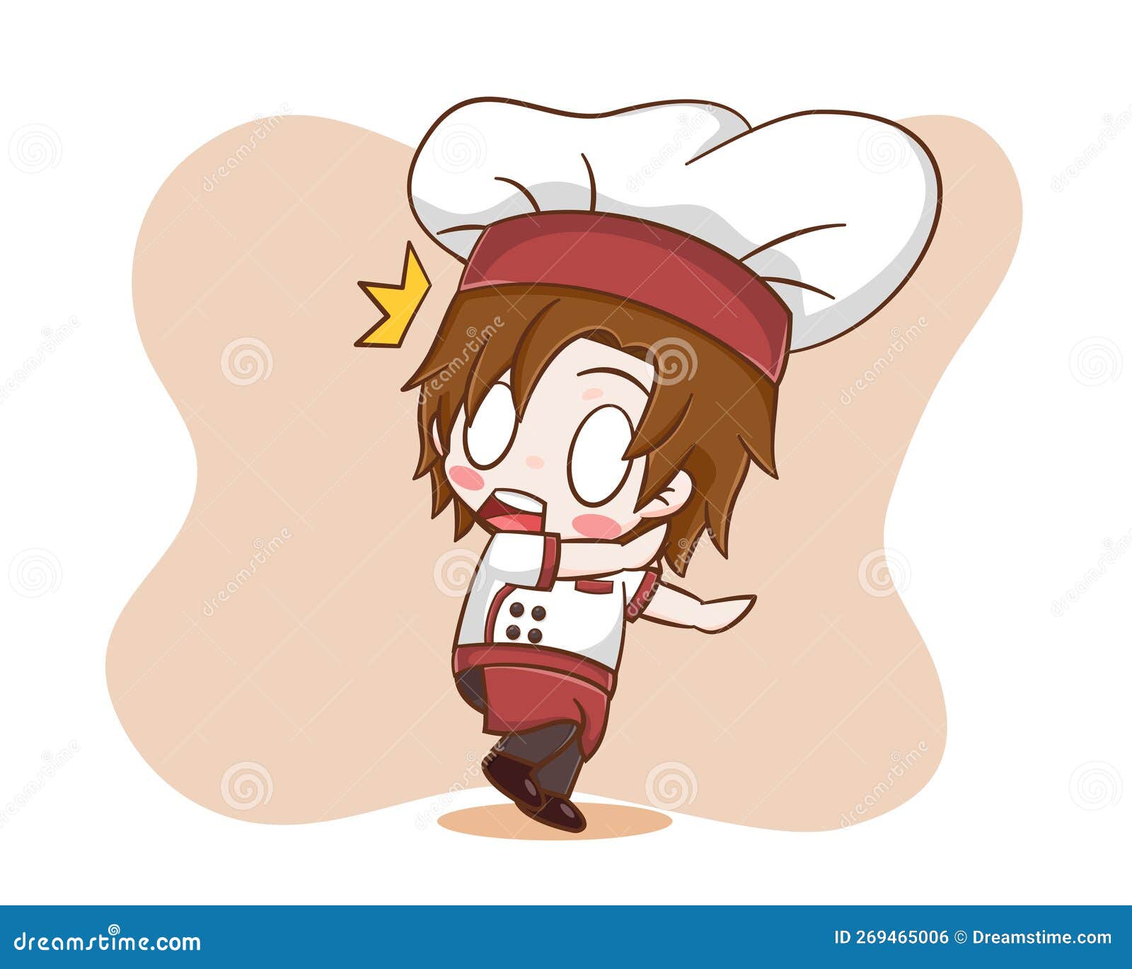 Cute Chef Boy with Surprised Expression Cartoon Illustration Stock ...