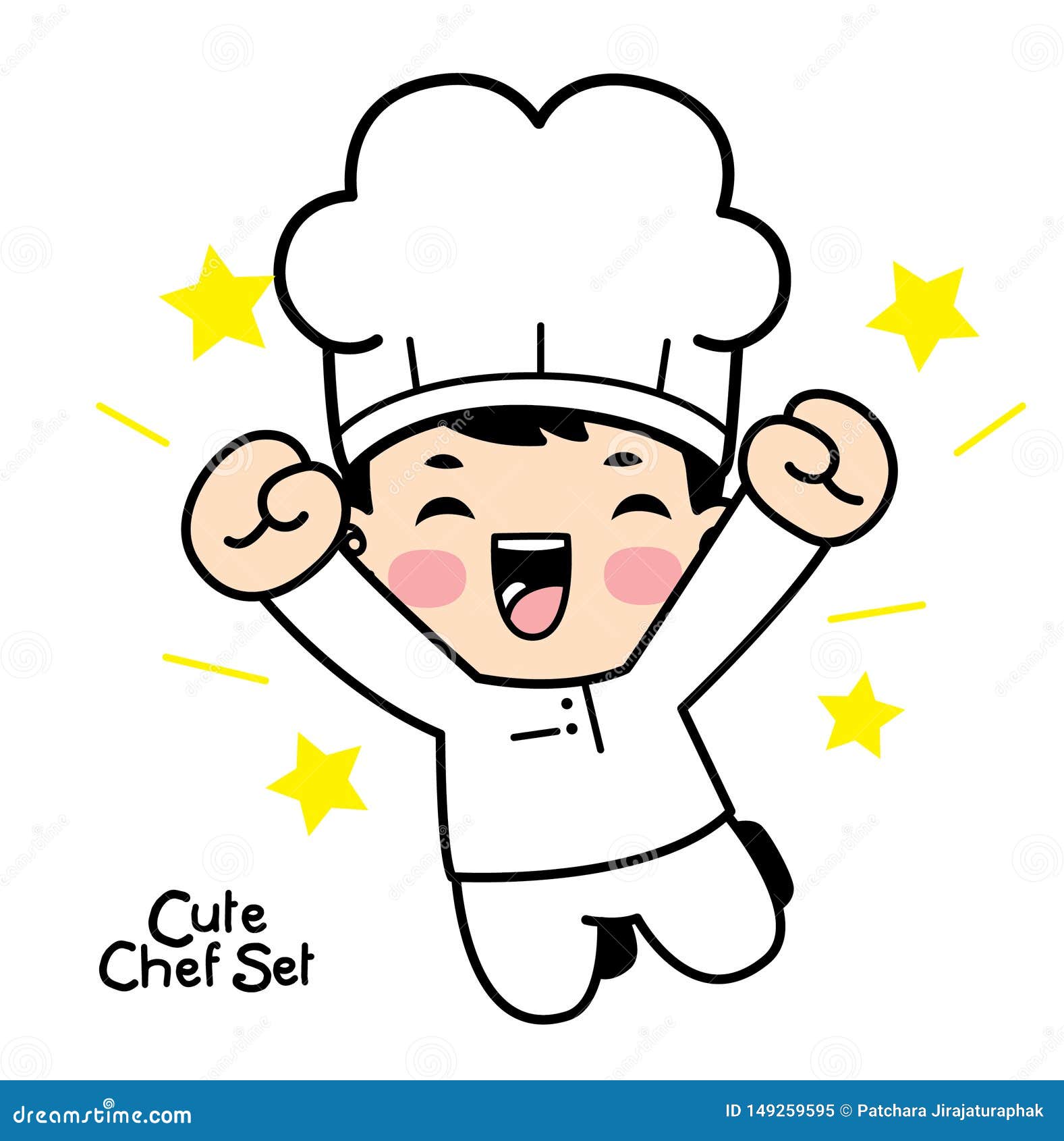 Characters Set in Chef Uniform.Vecter Stock Vector - Illustration of ...