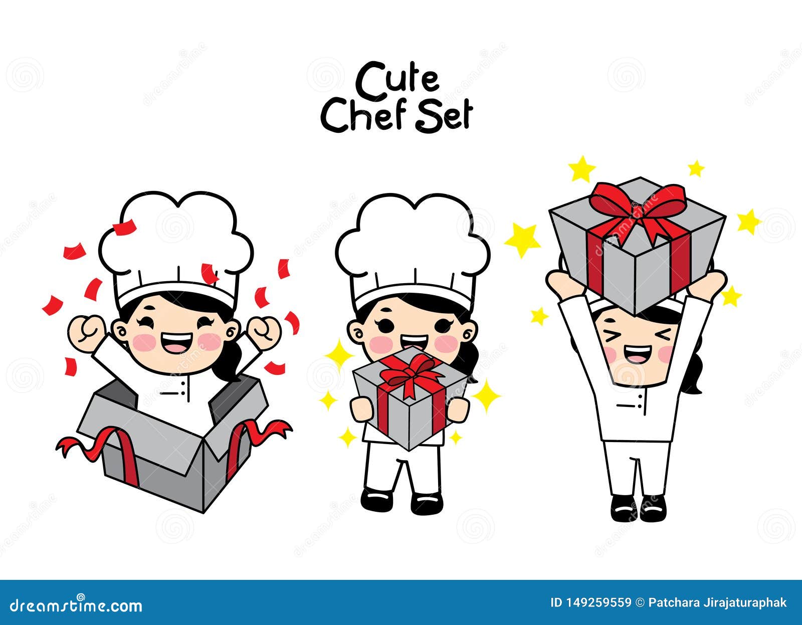 Cute Chef Character Set.Vecter Element Stock Illustration ...