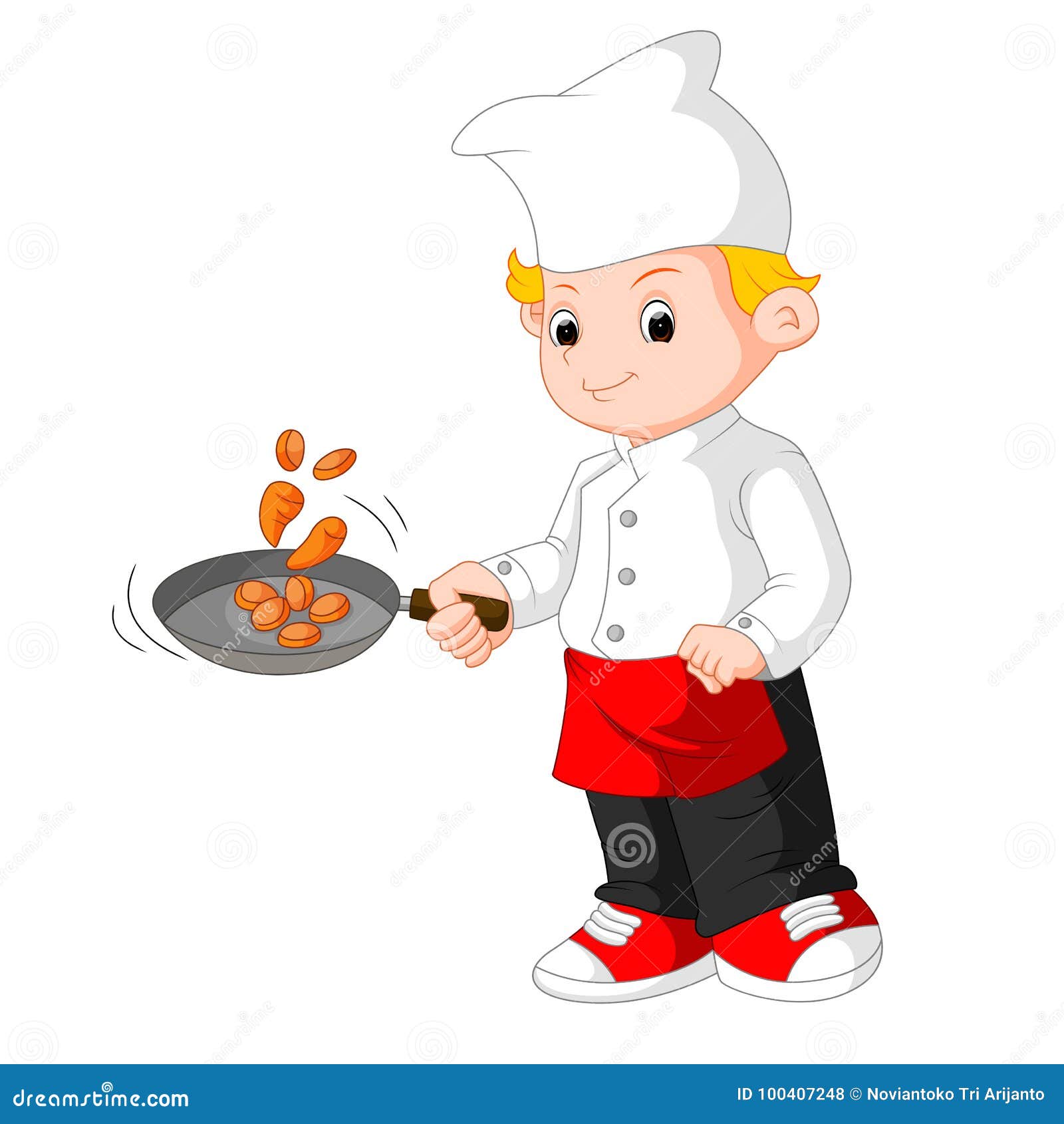 Skillful Chef Outline Vector Illustration. Professional Dreamy Cook In ...