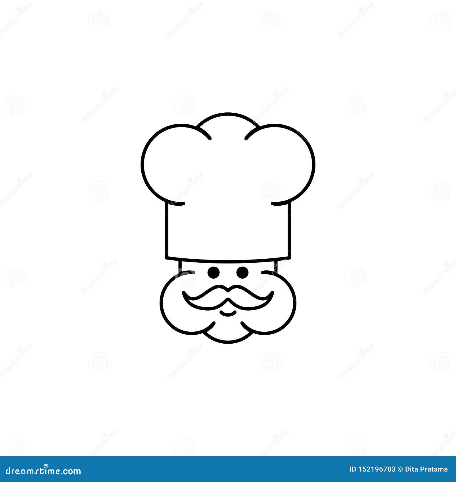 Cute chef outline icon. stock illustration. Illustration of design ...