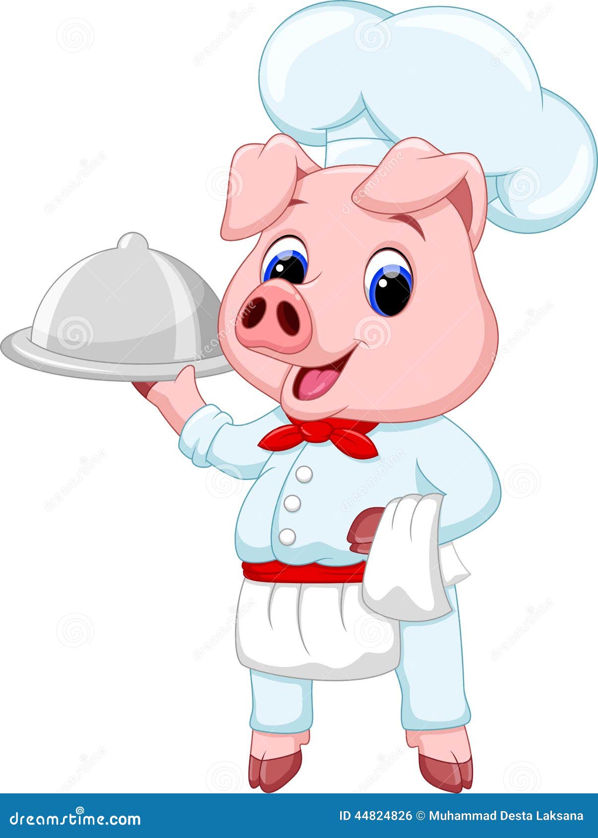Cute chef pig cartoon stock illustration. Illustration of amused - 44824826