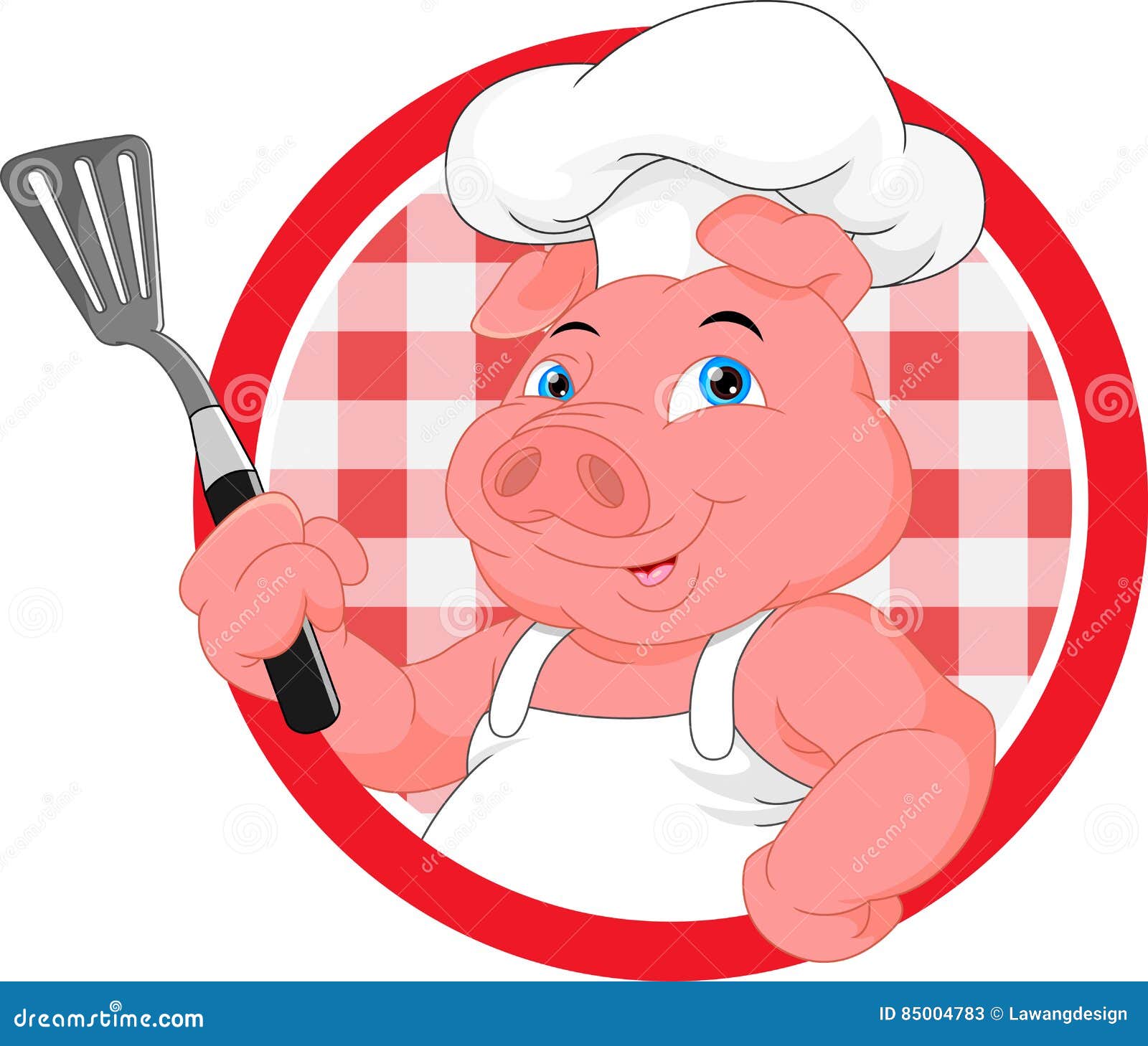 Cute Chef Pig Mascot Cartoon Stock Vector - Illustration of isolated ...