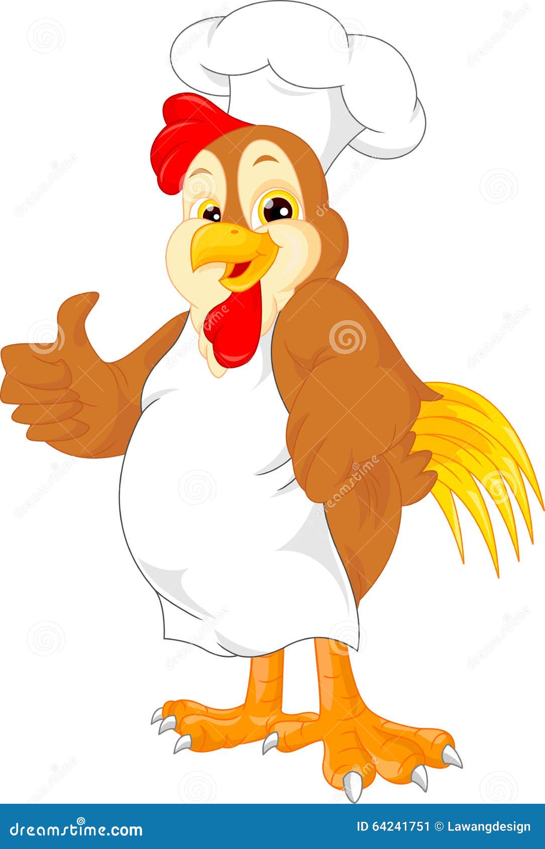 Cute Chef Rooster Cartoon Thumb Up Stock Vector - Illustration of ...