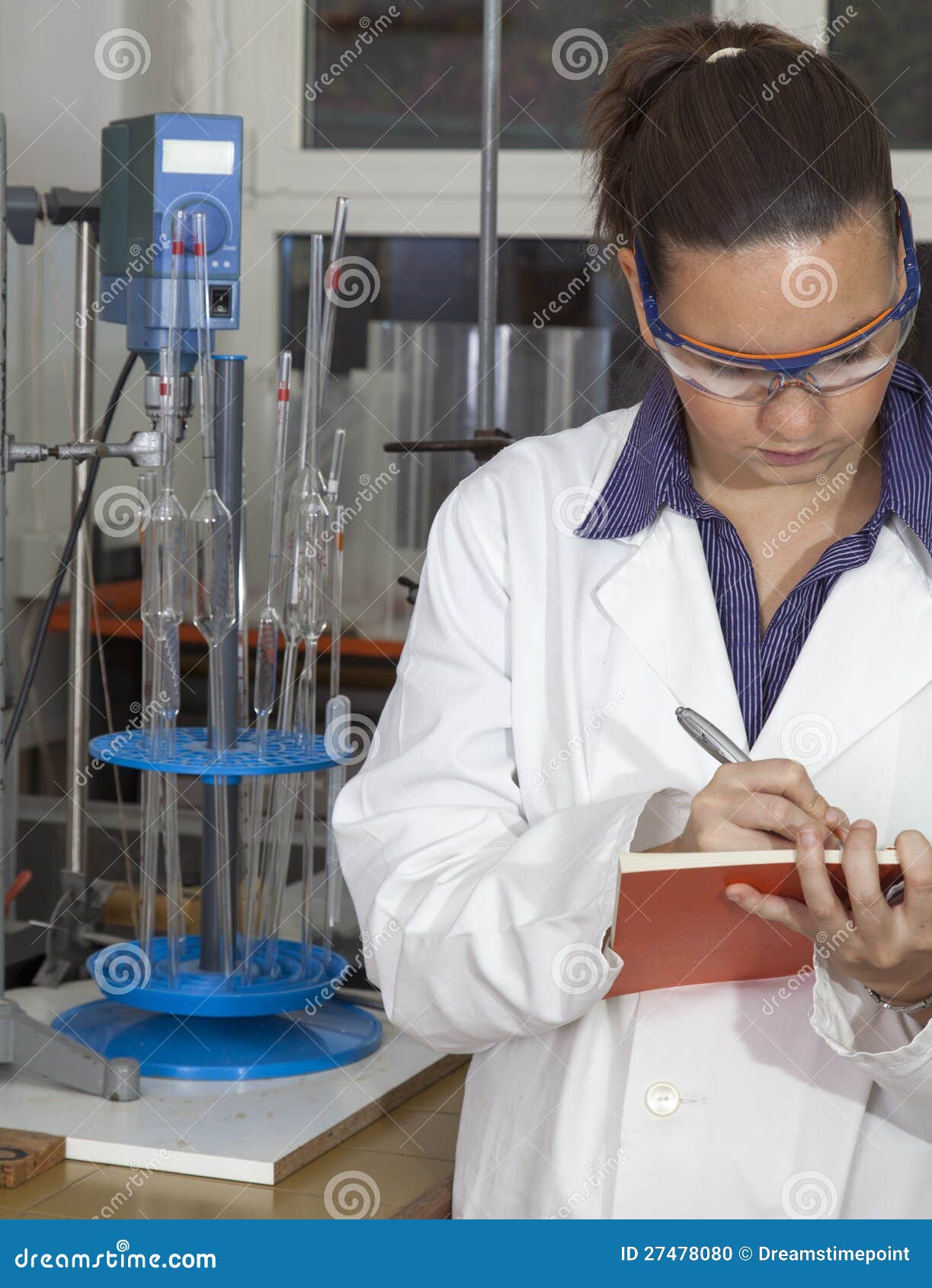 Cute Chemist Working in Laboratory Stock Photo - Image of equipment ...