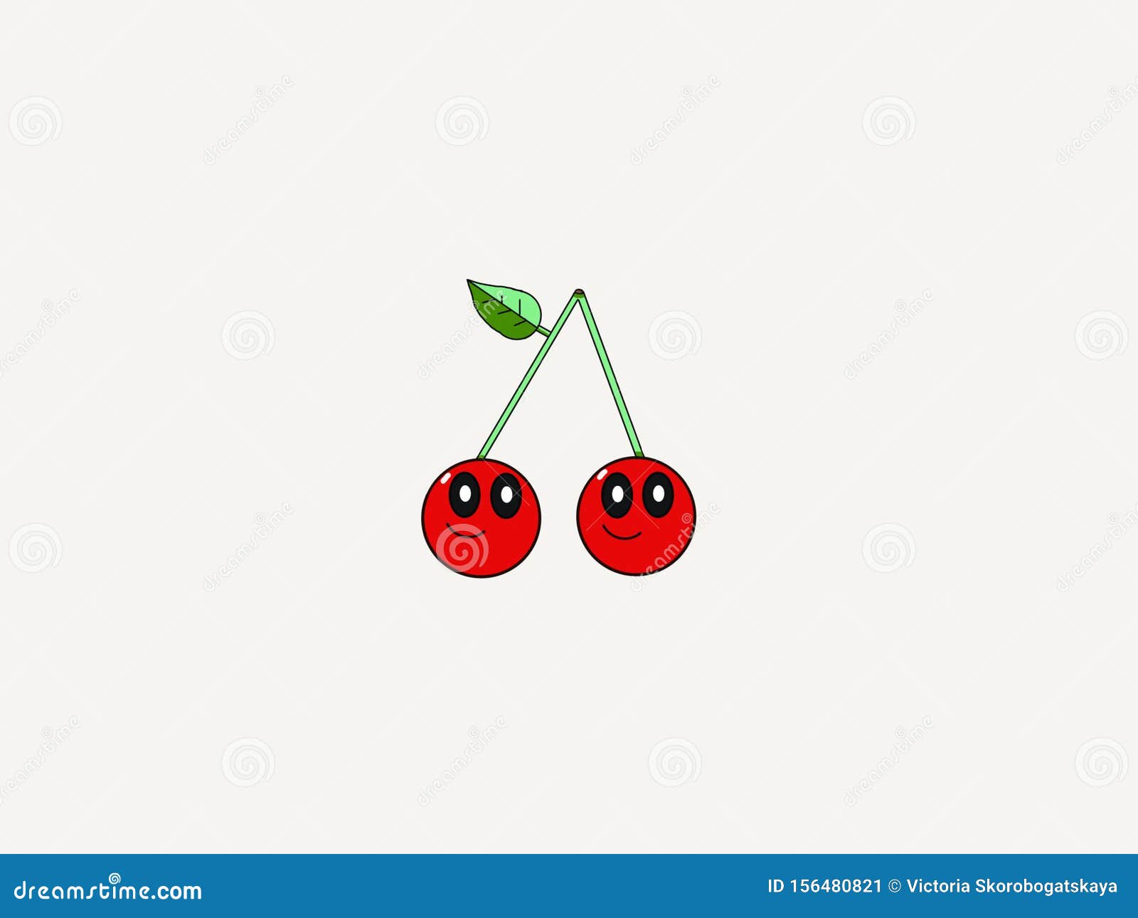 Cute-Cherry-Cartoon-Abbildung Stock Abbildung - Illustration von ...
