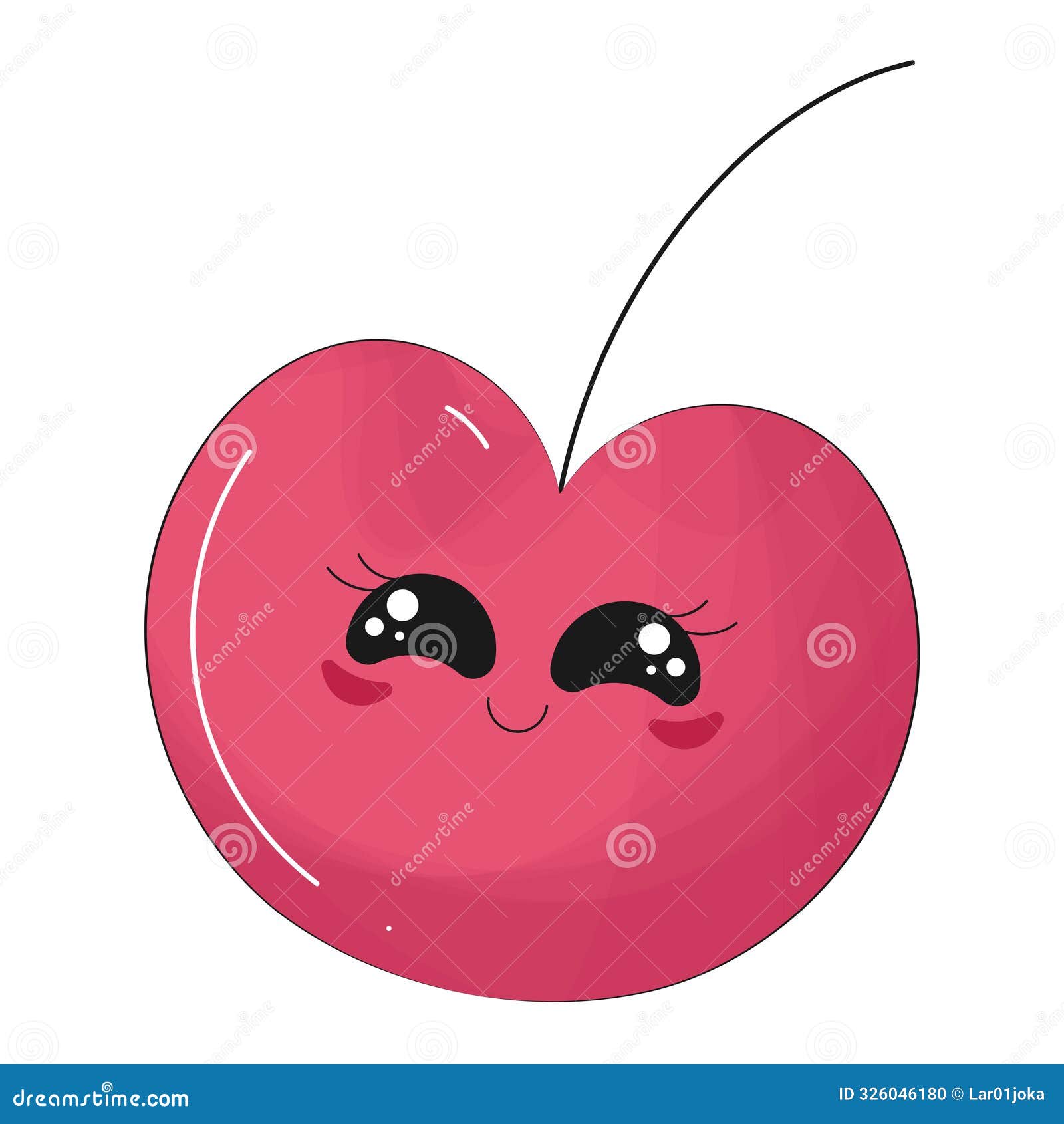 Cute Cherry Character Cartoon Vector Stock Illustration - Illustration ...