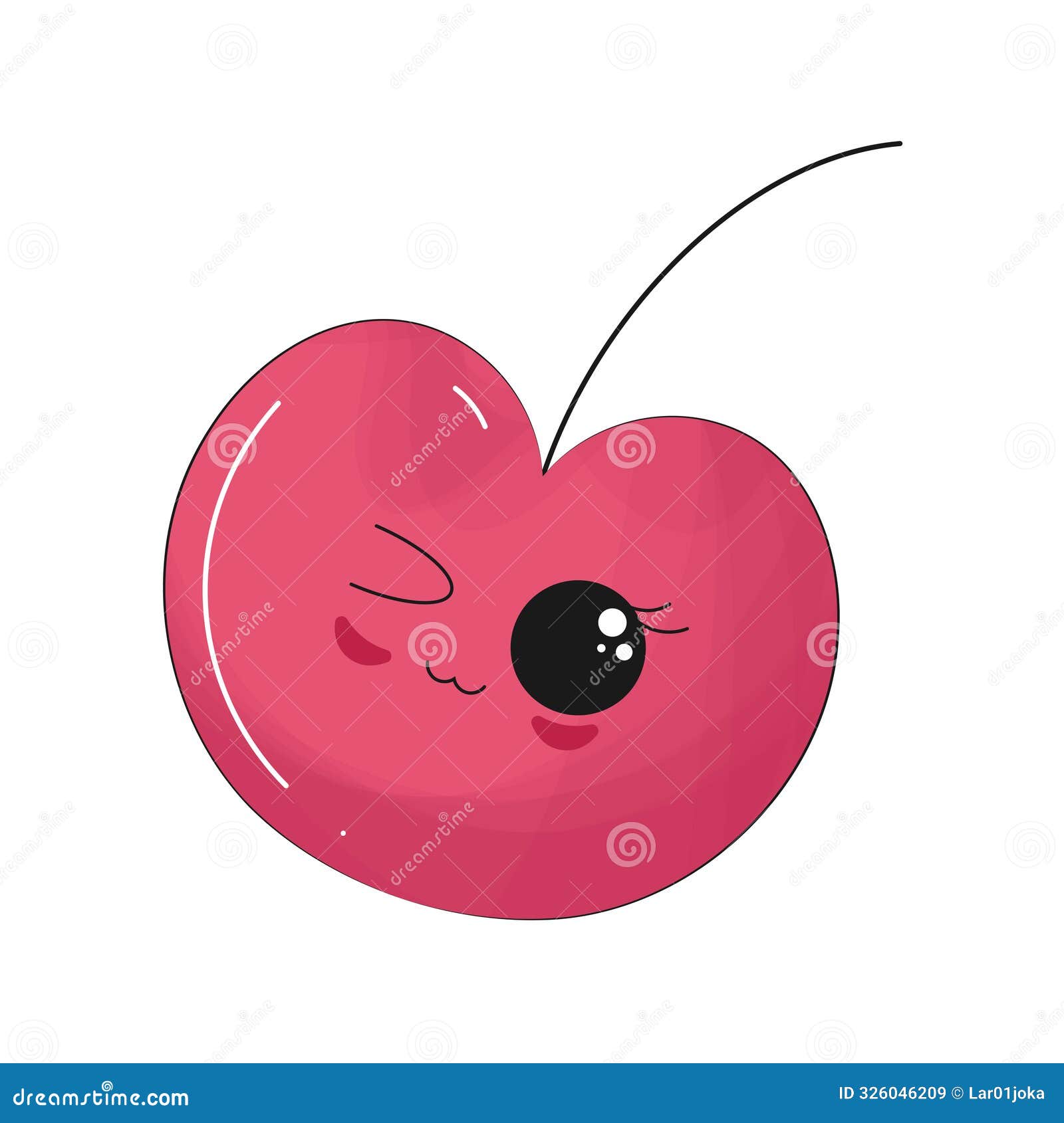 Cute Cherry Character Cartoon Vector Stock Illustration - Illustration ...