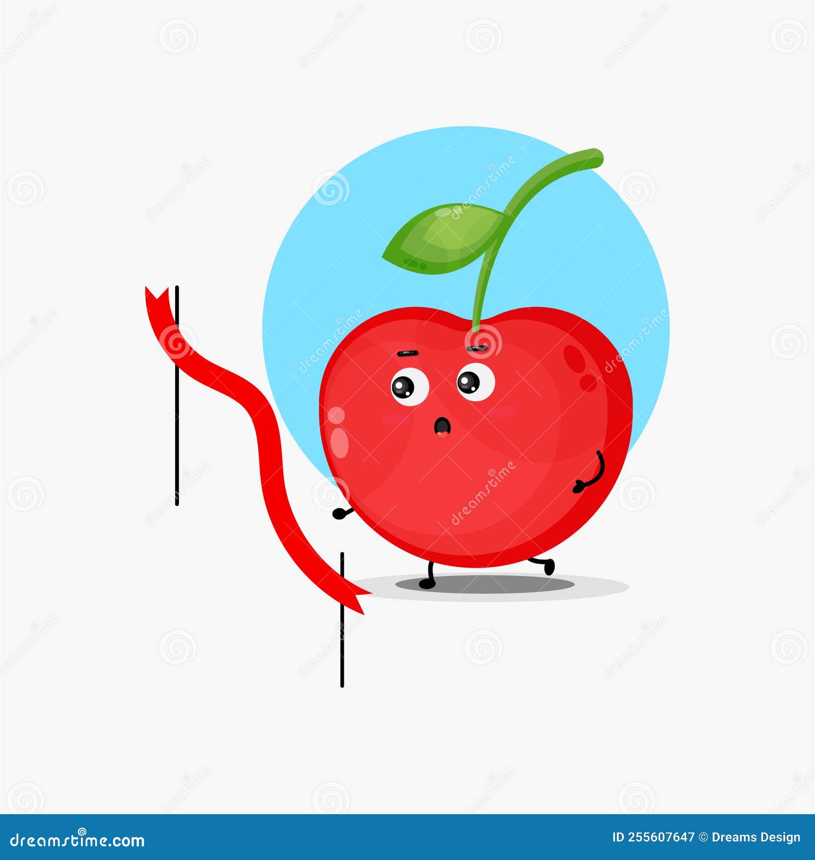Cute Cherry Character Running Competition Stock Vector - Illustration ...