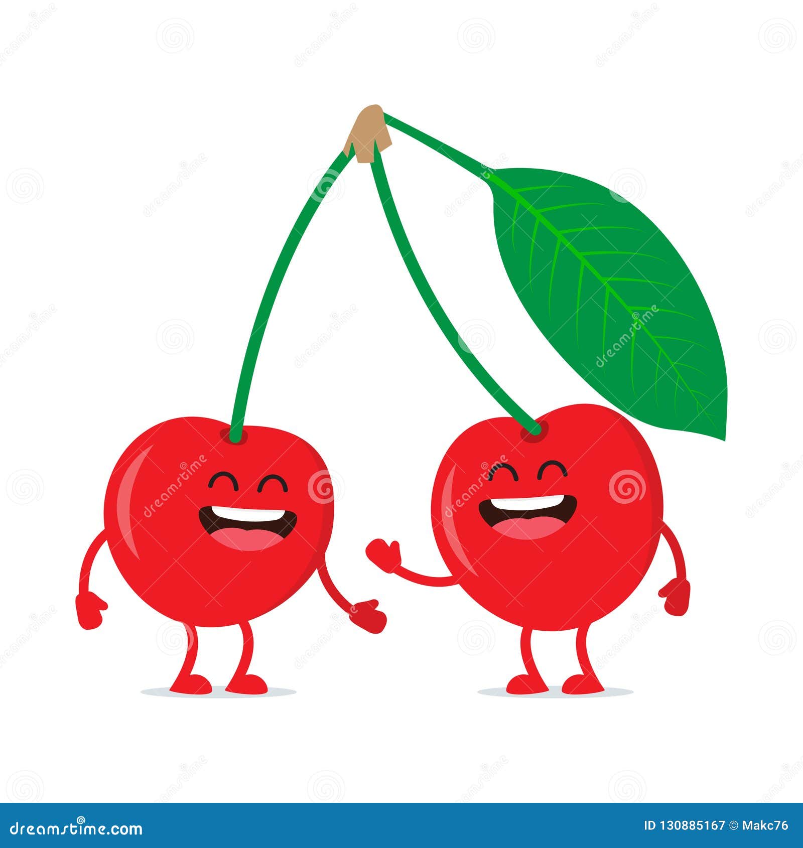 Cute Cherry character stock vector. Illustration of healthy - 130885167