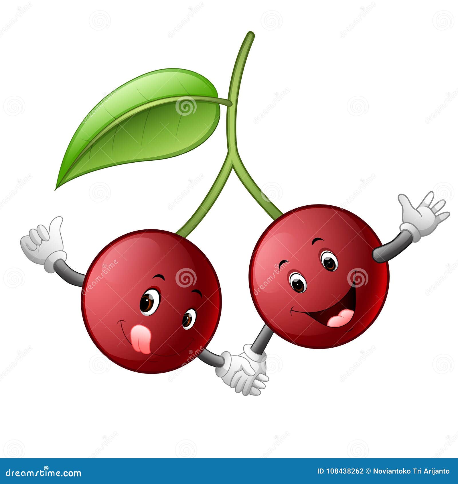 Cute Cherry Character With Emotions In A Panic Grabs His Head, Face ...