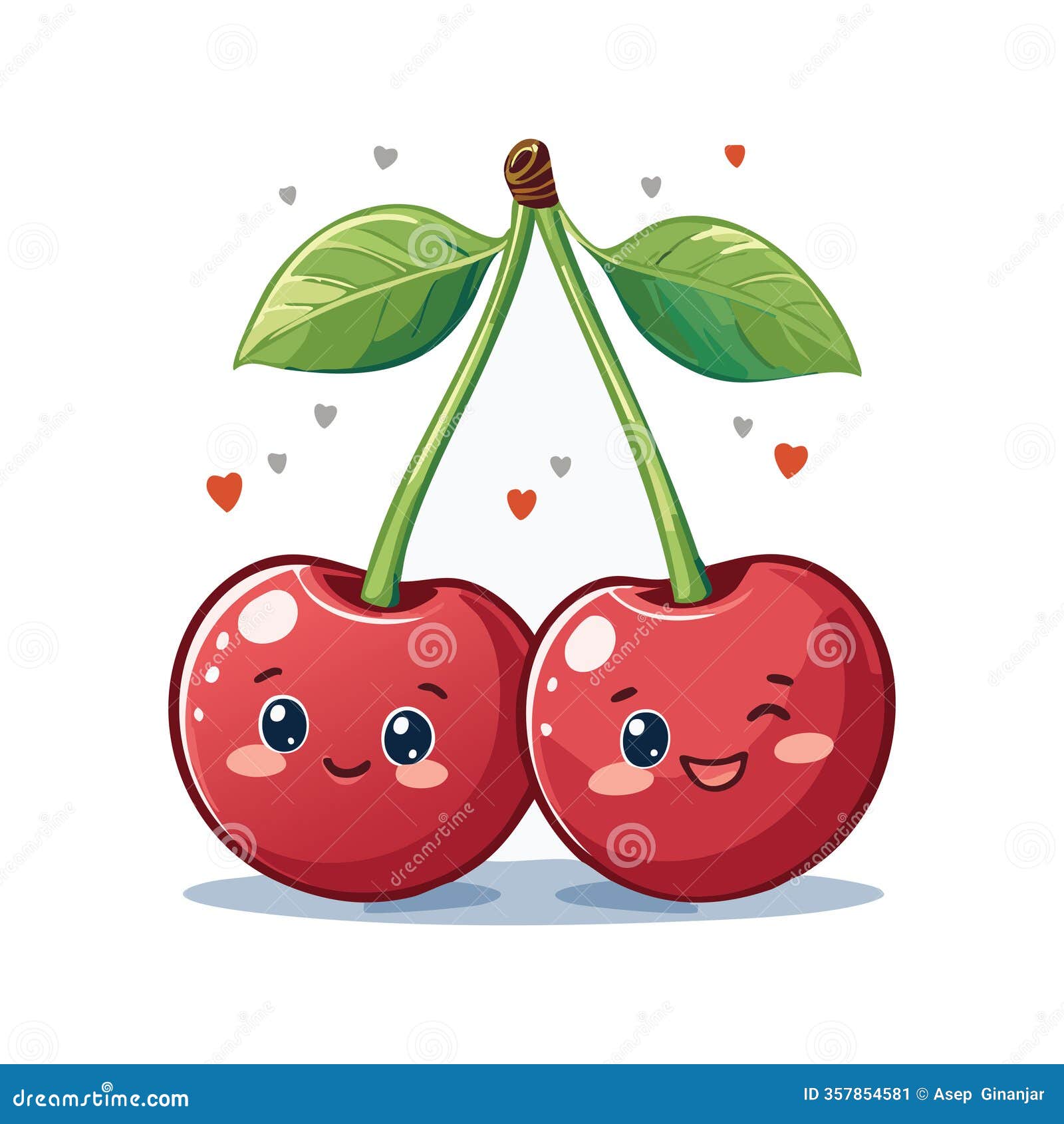 A Cute Cherry Fruit Illustration Stock Illustration - Illustration of ...
