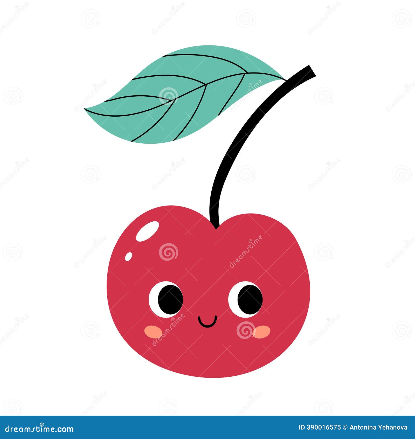 Cute Cherry Characters With Emoticon Faces Vector Illustration ...