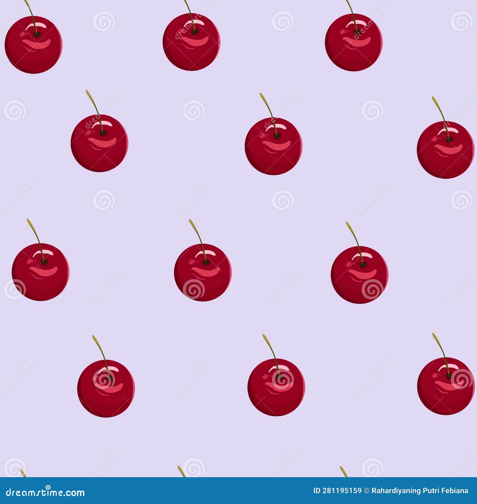 Cute Cherry Seamless Pattern for Background Stock Vector - Illustration ...