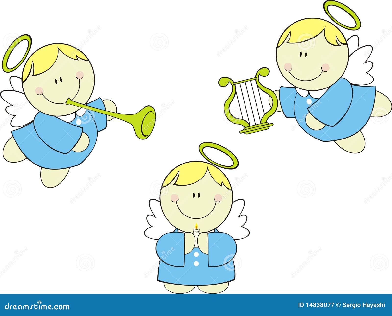 Cute cherubs set stock vector. Illustration of baby, cherub - 14838077