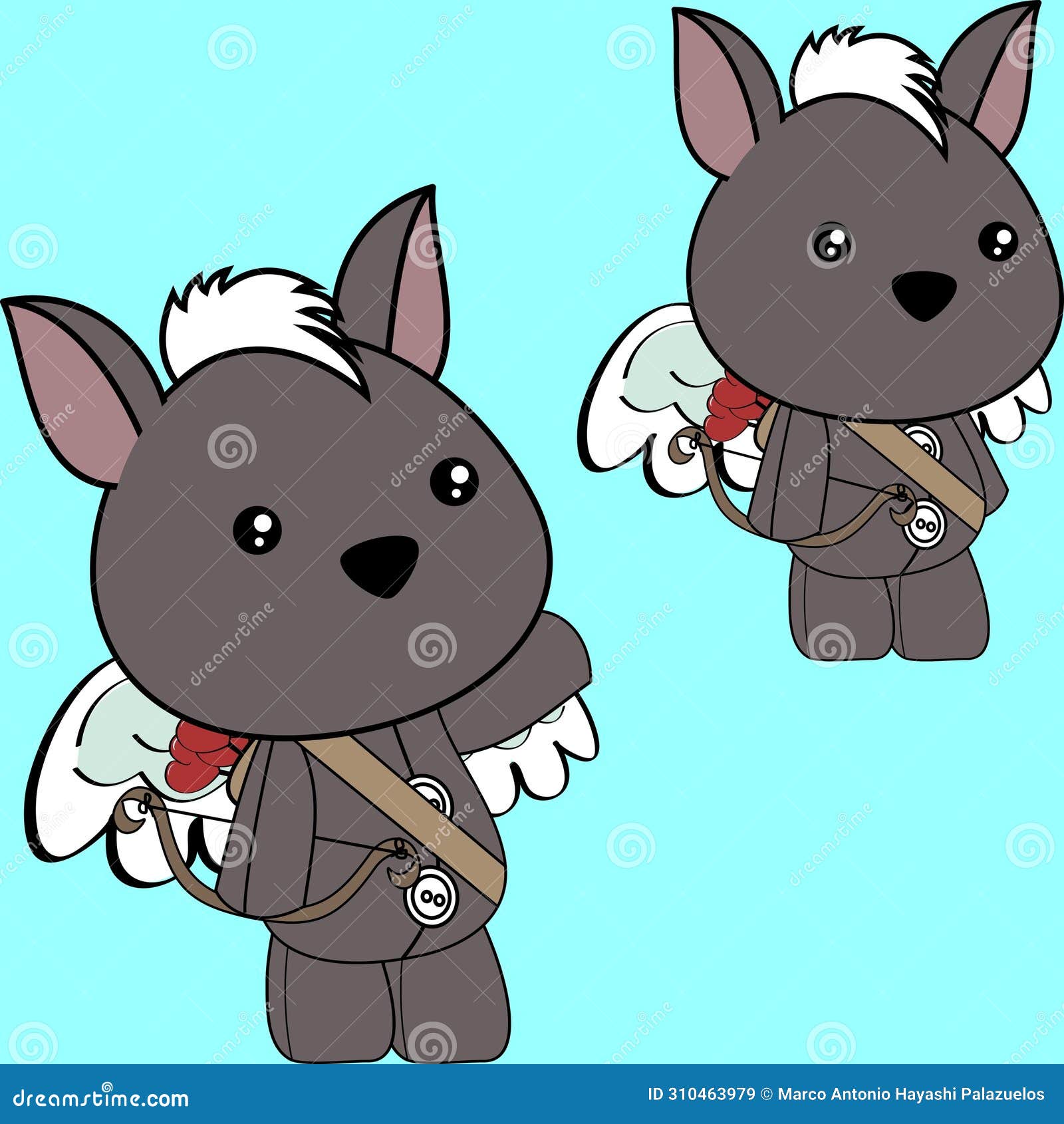 Cute Chibi Angel Xoloitzcuintle Character Kid Cartoon Pack Collection ...