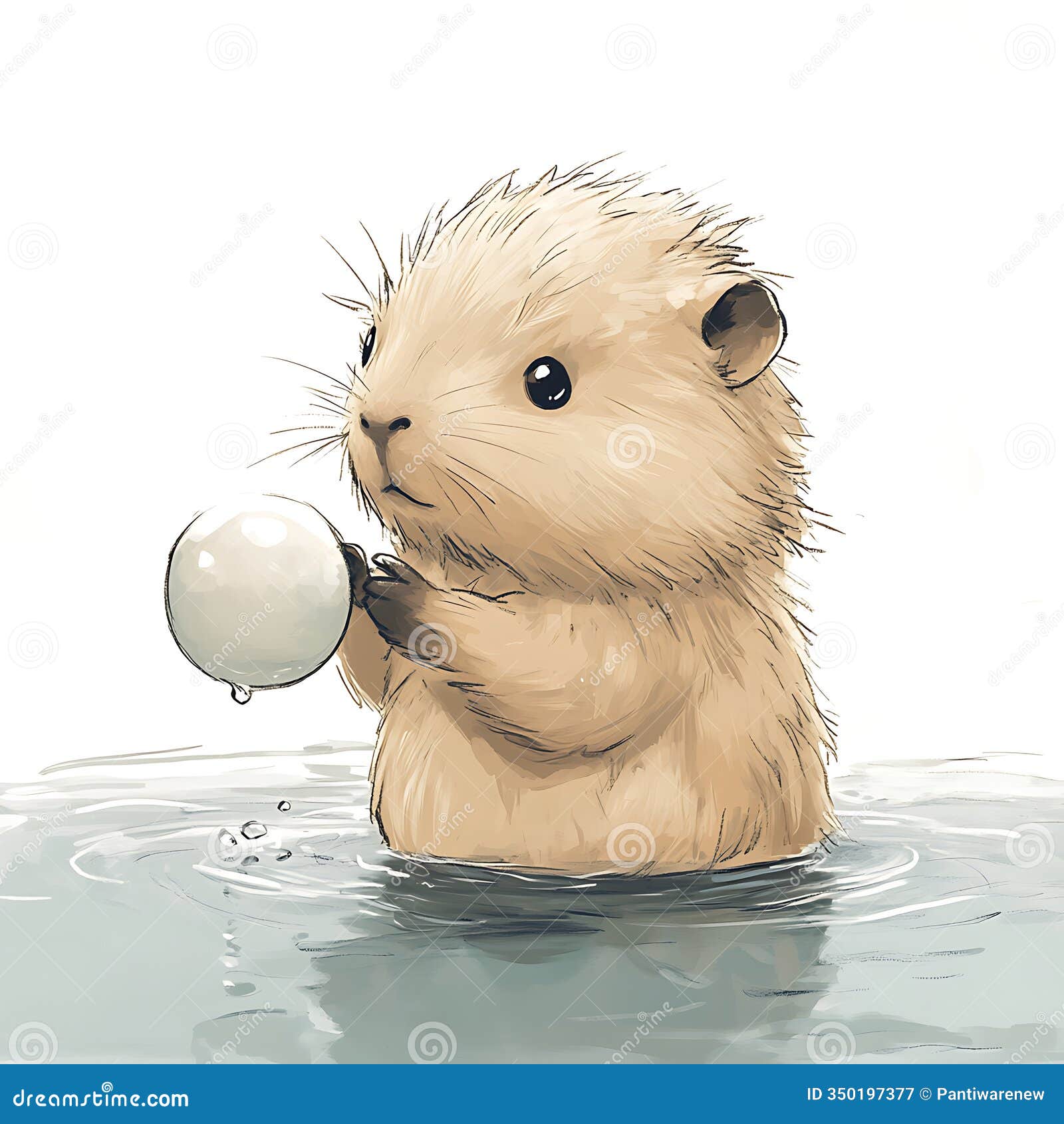 Chibi Capybara Illustration In Flat Style On White Background - Cute ...