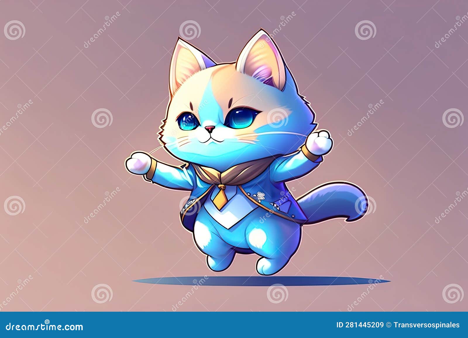 Cute Chibi Cartoon Cat Dance Stock Illustration - Illustration of ...