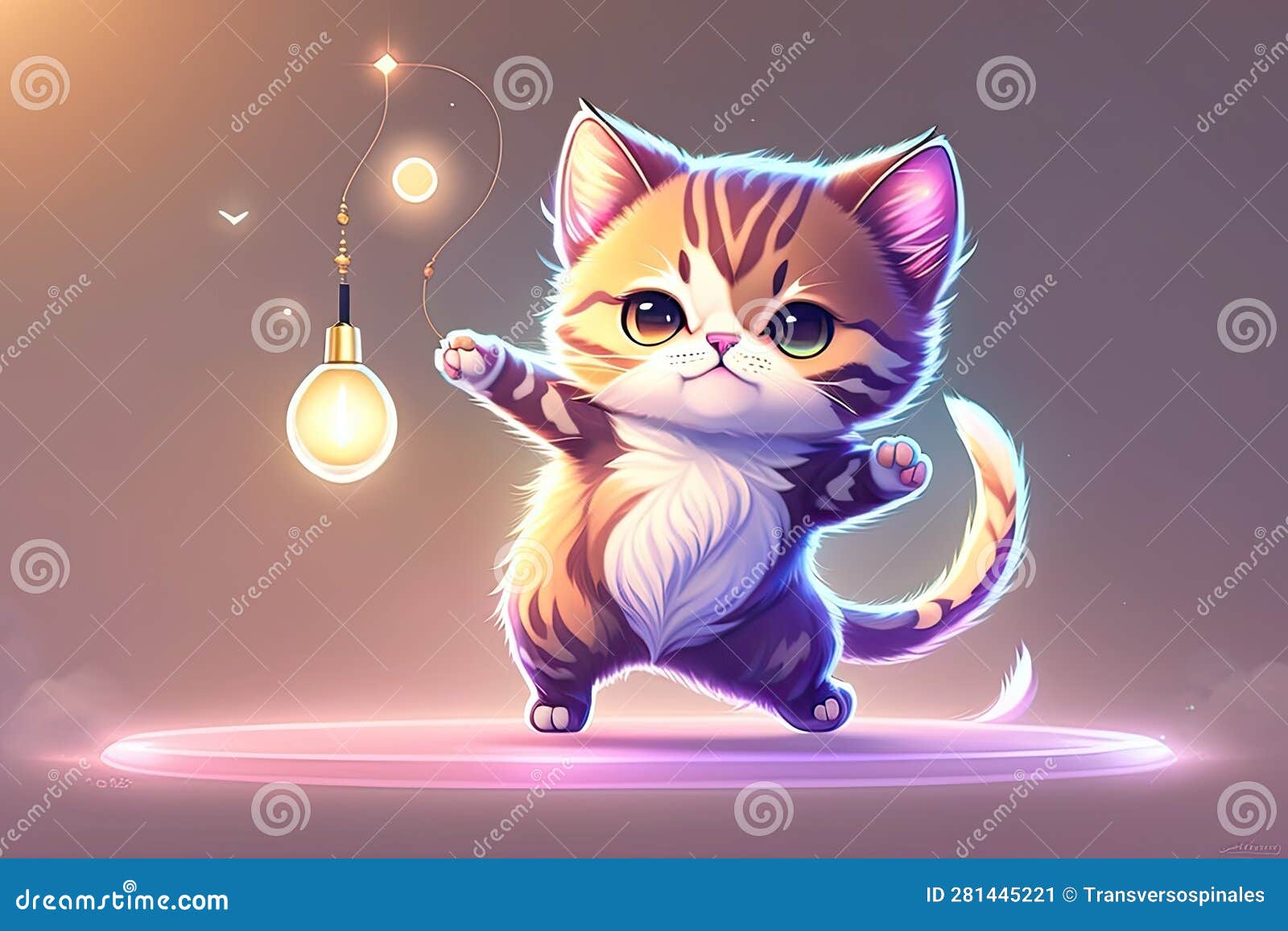 Cute Chibi Cartoon Cat Dance Stock Illustration - Illustration of ...