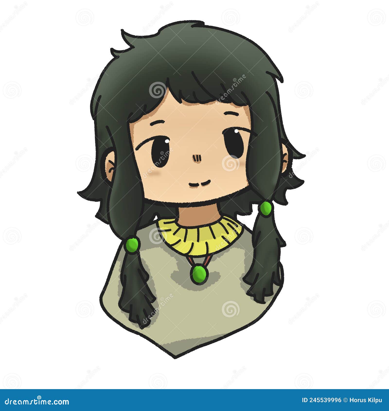 Cute Chibi Characters In National Turkish Costume. Flat Cartoon Style ...