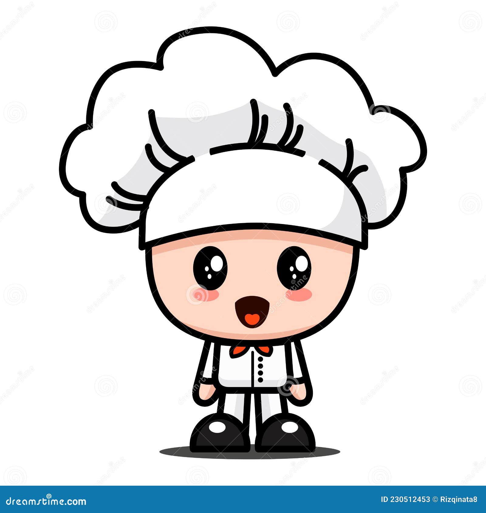 Adorable Bakery Chef-Cute Adorable Doodle Illustration Stock Vector ...