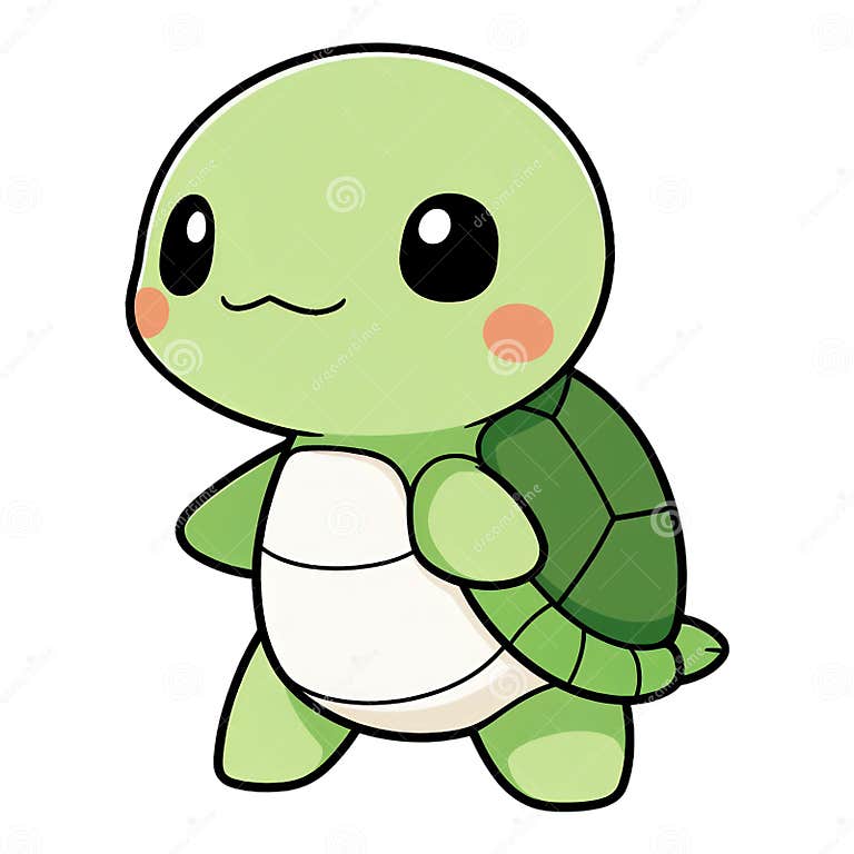 Cute Chibi Illustration of Turtle Stock Photo - Illustration of clipart ...