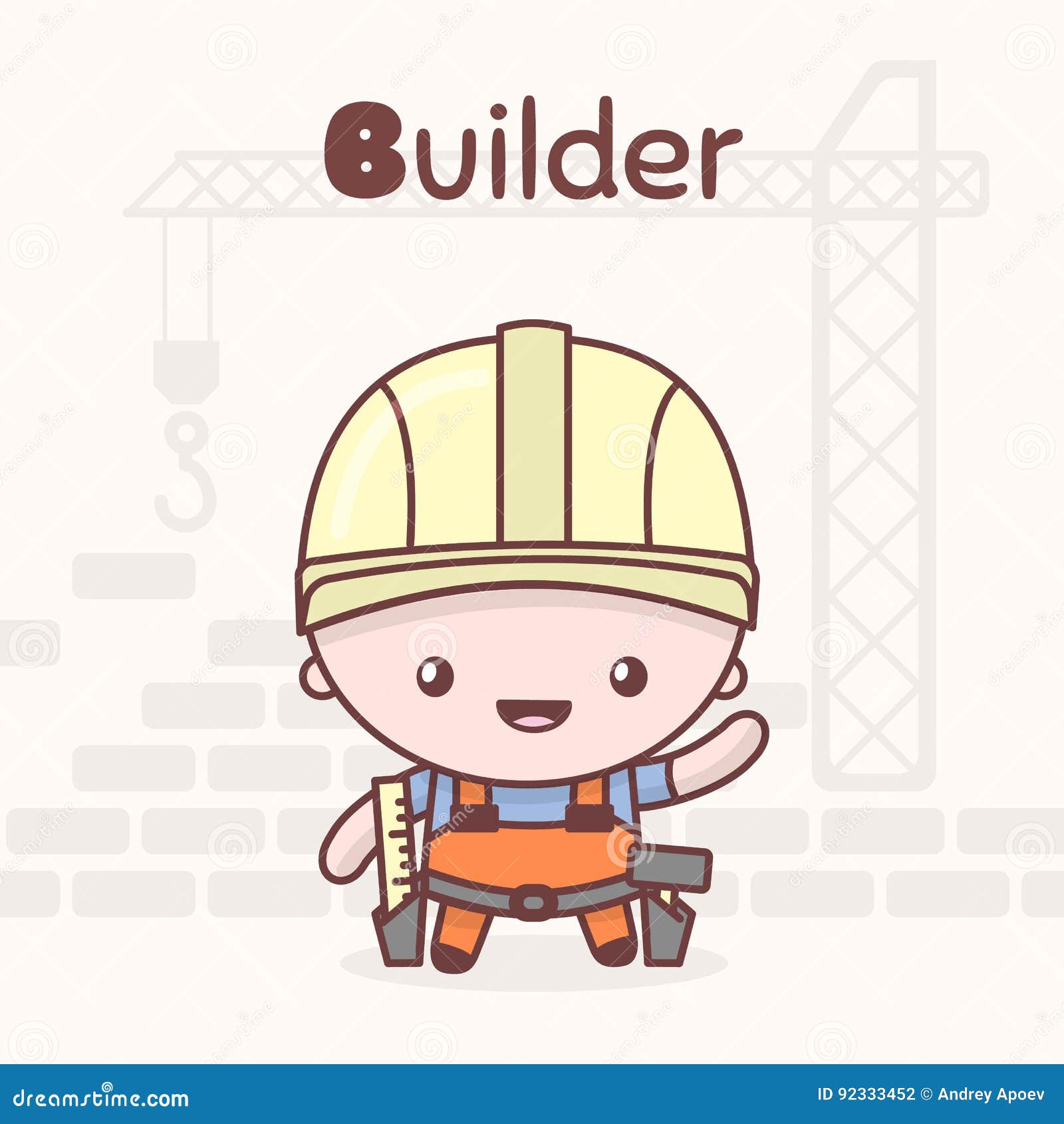Cute Chibi Kawaii Characters. Alphabet Professions Stock Vector ...