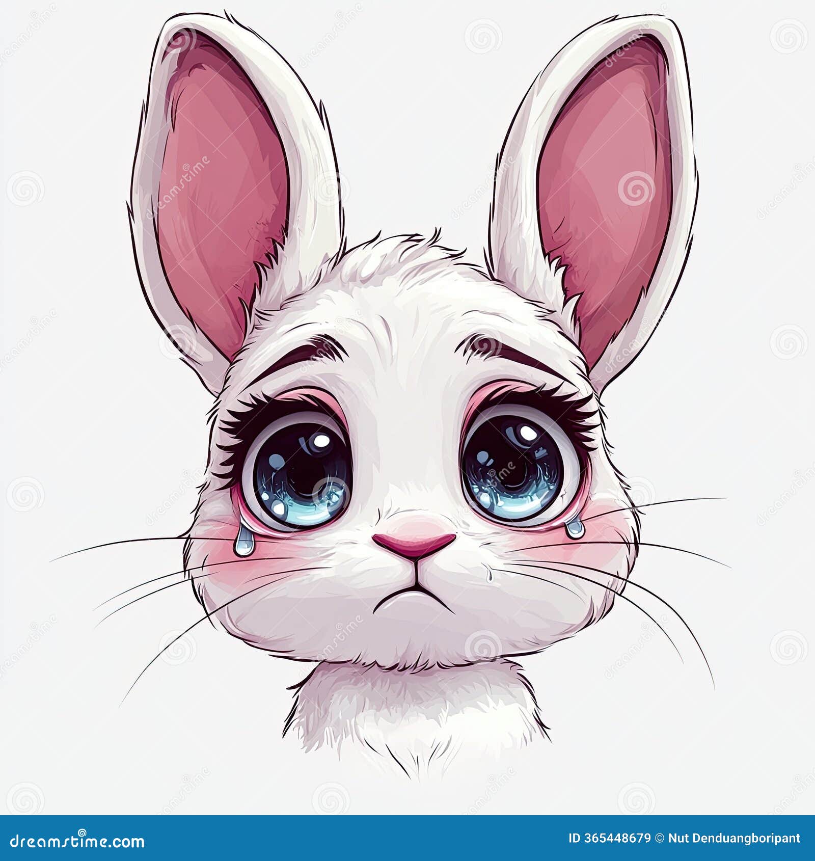 Chibi Rabbit Eating Strawberry Illustration. Royalty-Free Stock Photo ...