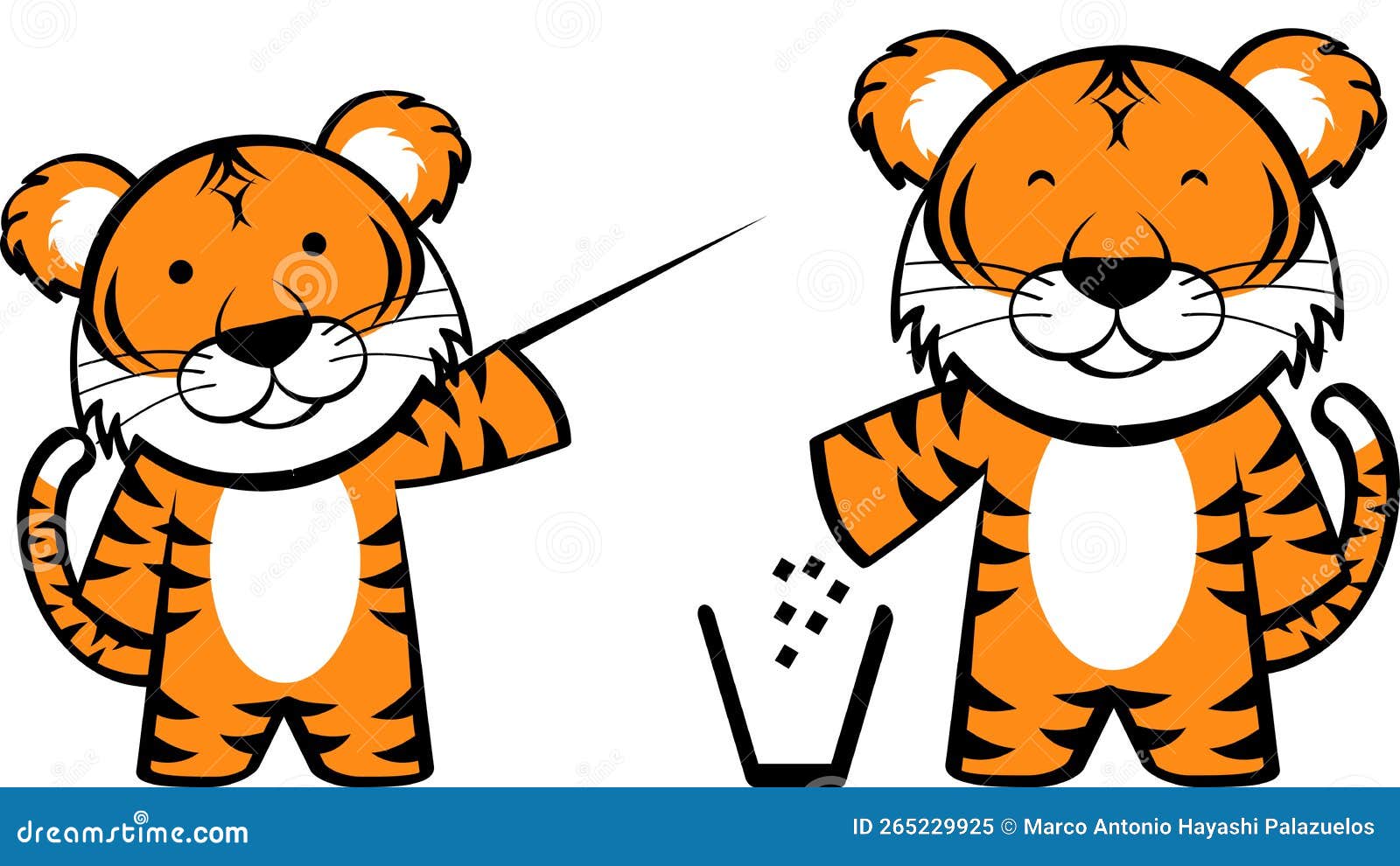 Cute Chibi Tiger Cartoon Expressions Set Illustration in Vector Format ...