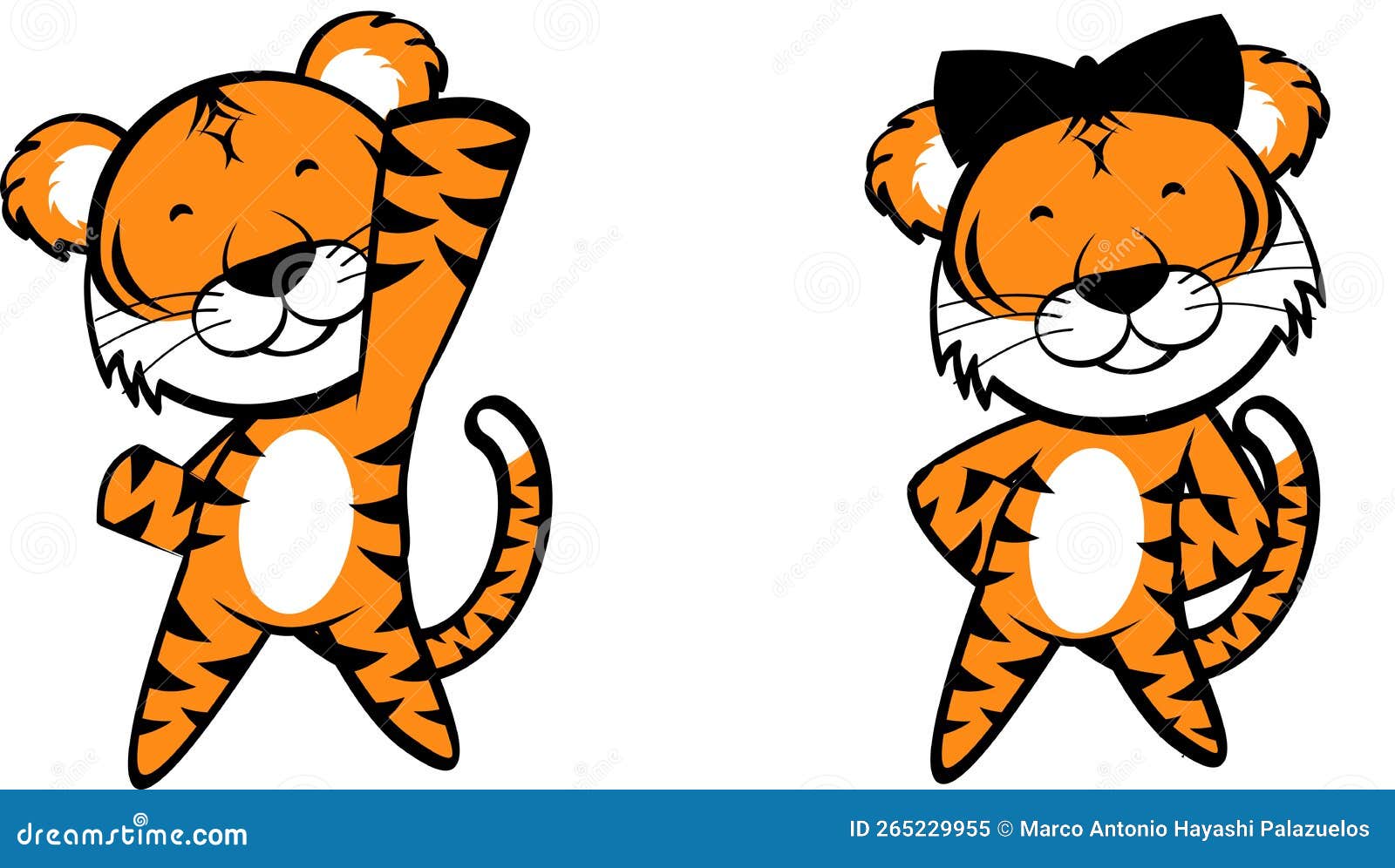 Cute Chibi Tiger Cartoon Expressions Set Illustration in Vector Format ...