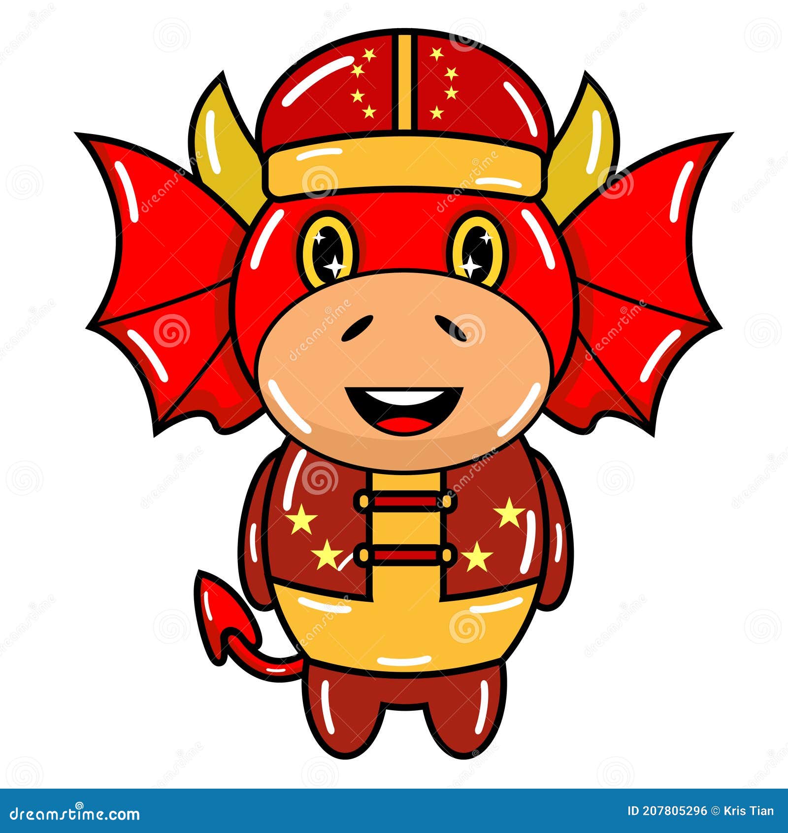Cute Chibi Zodiac Dragon Mascot Stock Vector - Illustration of label ...