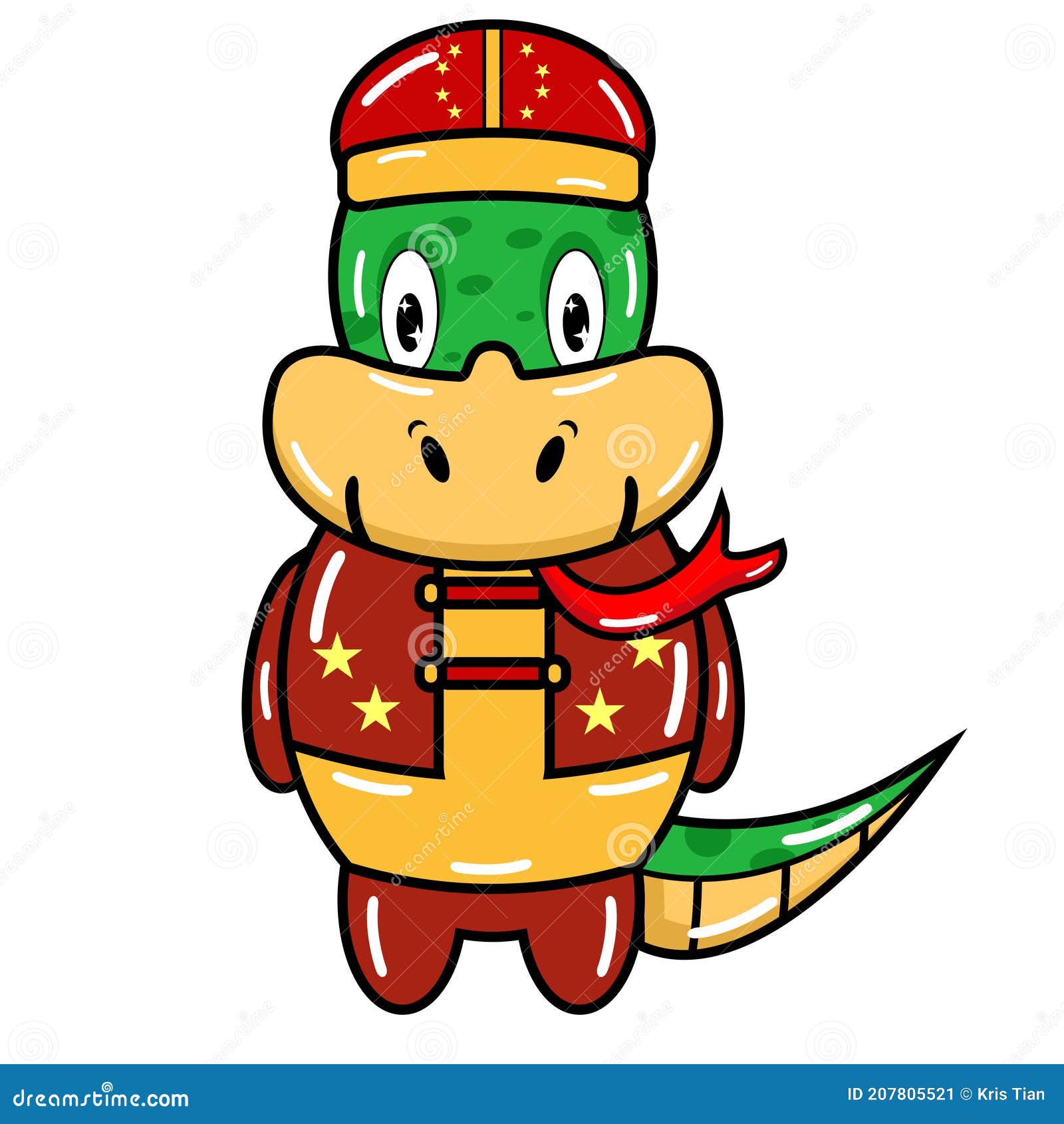 Cute Chibi Zodiac Snake Mascot Cartoon Vector | CartoonDealer.com ...