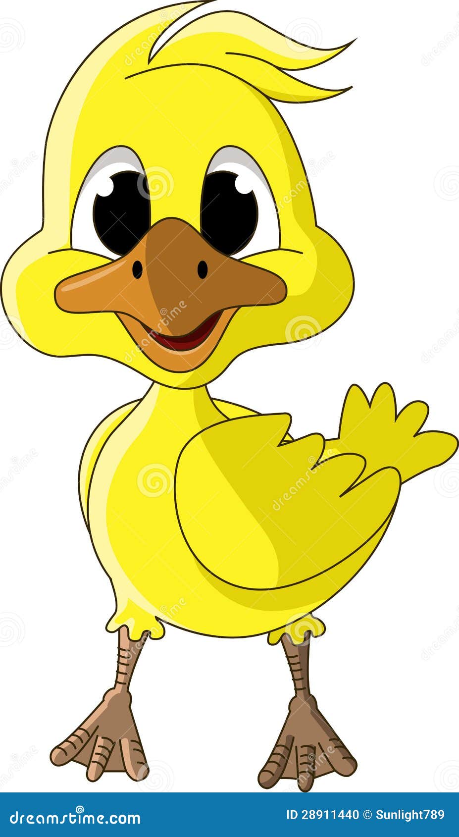 Two Cute Cartoon Baby Chick