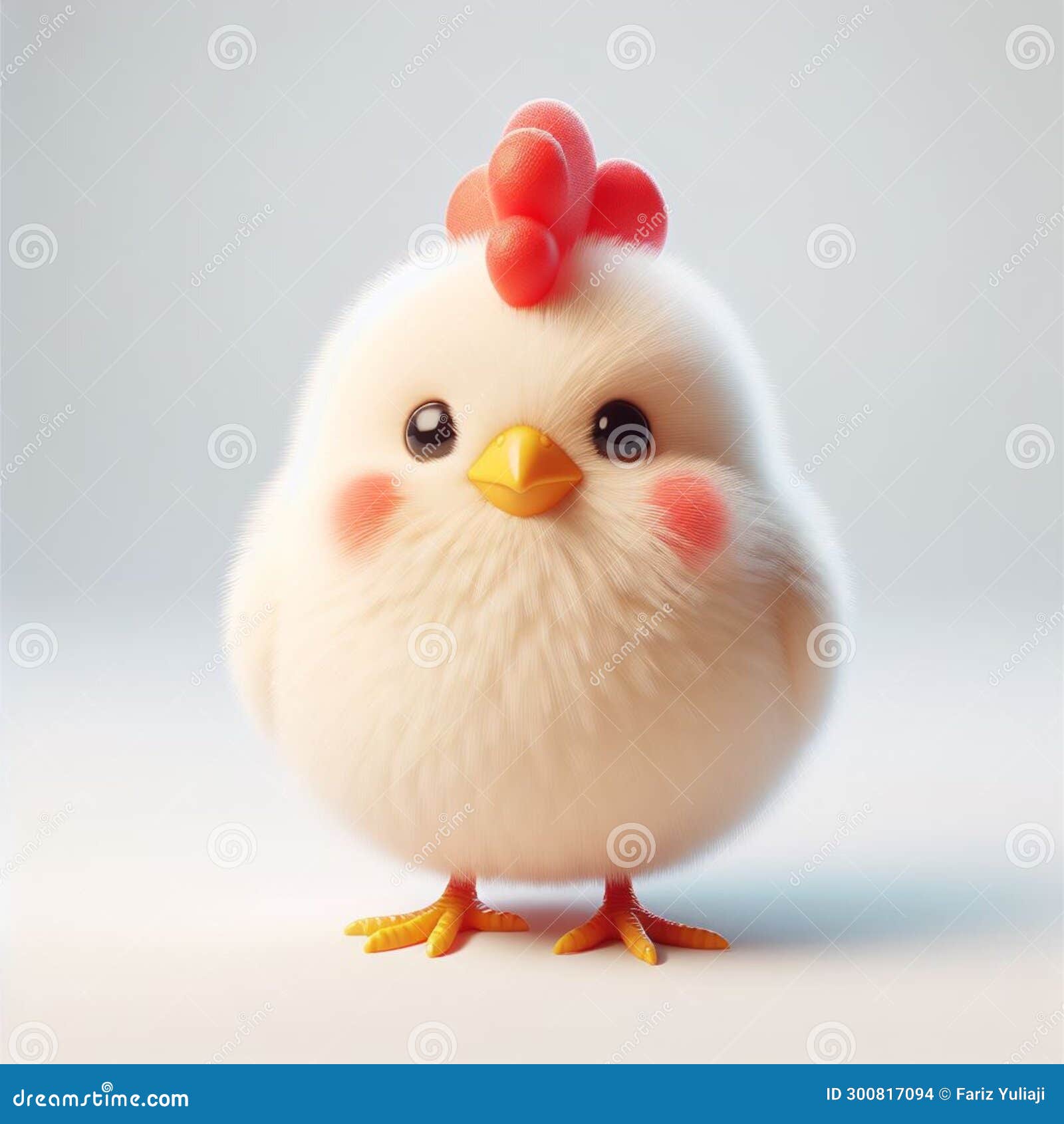 A Realistic 3D Animation Cute Chick with White Background Stock ...