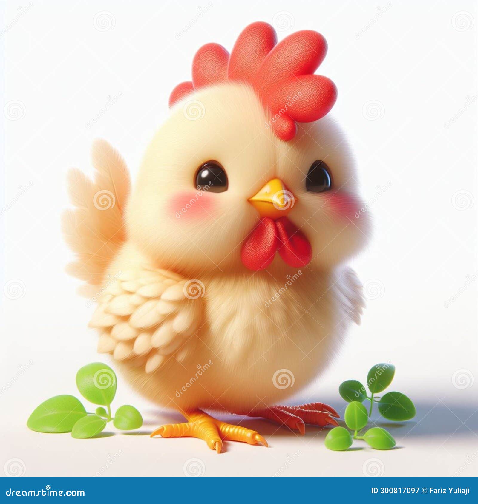 A Realistic 3D Animation Cute Chick with White Background Stock ...