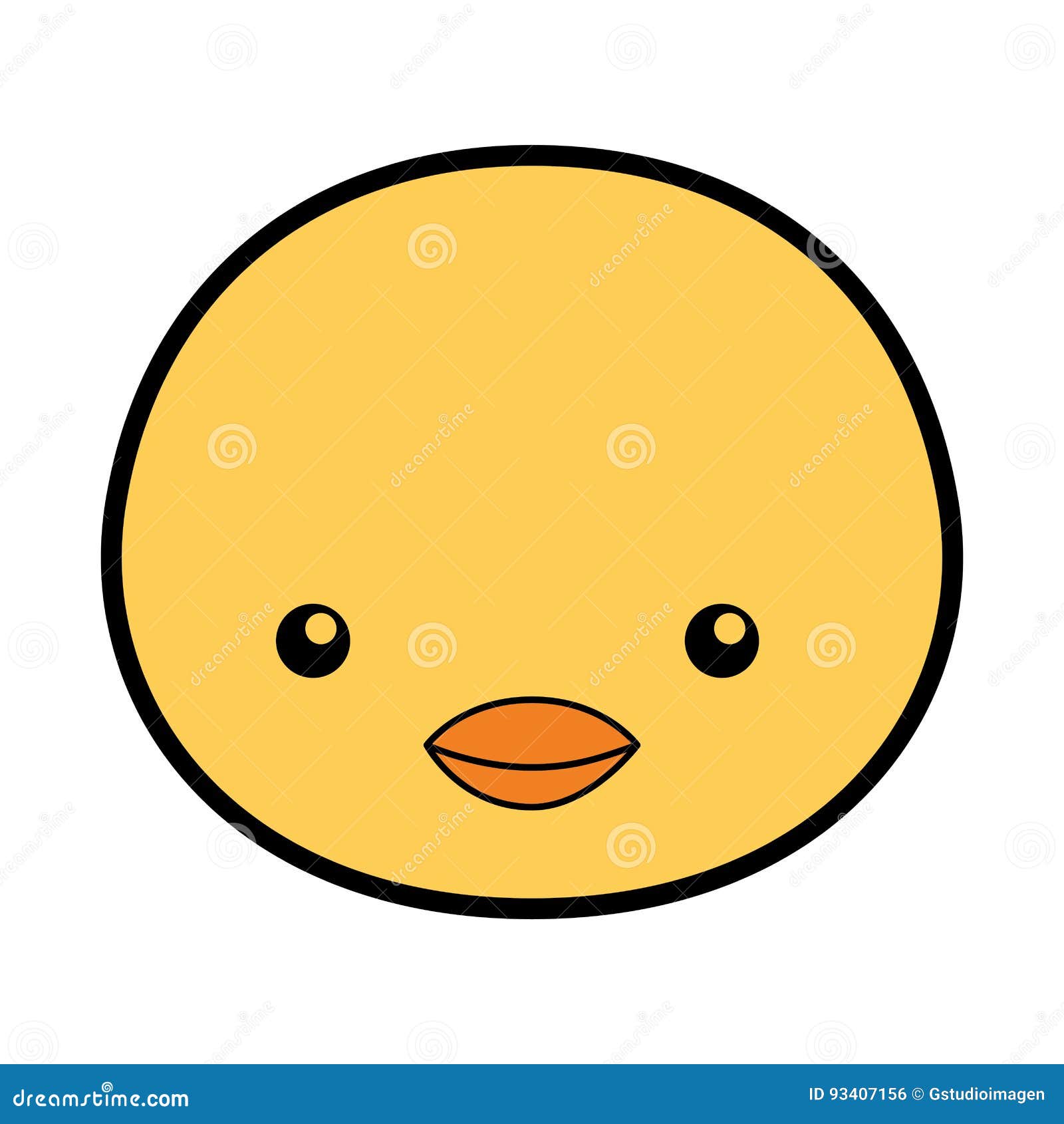 Cute chick face cartoon stock vector. Illustration of beak - 93407156