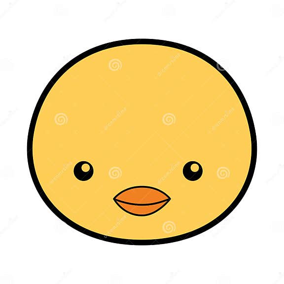 Cute chick face cartoon stock vector. Illustration of beak - 93407156