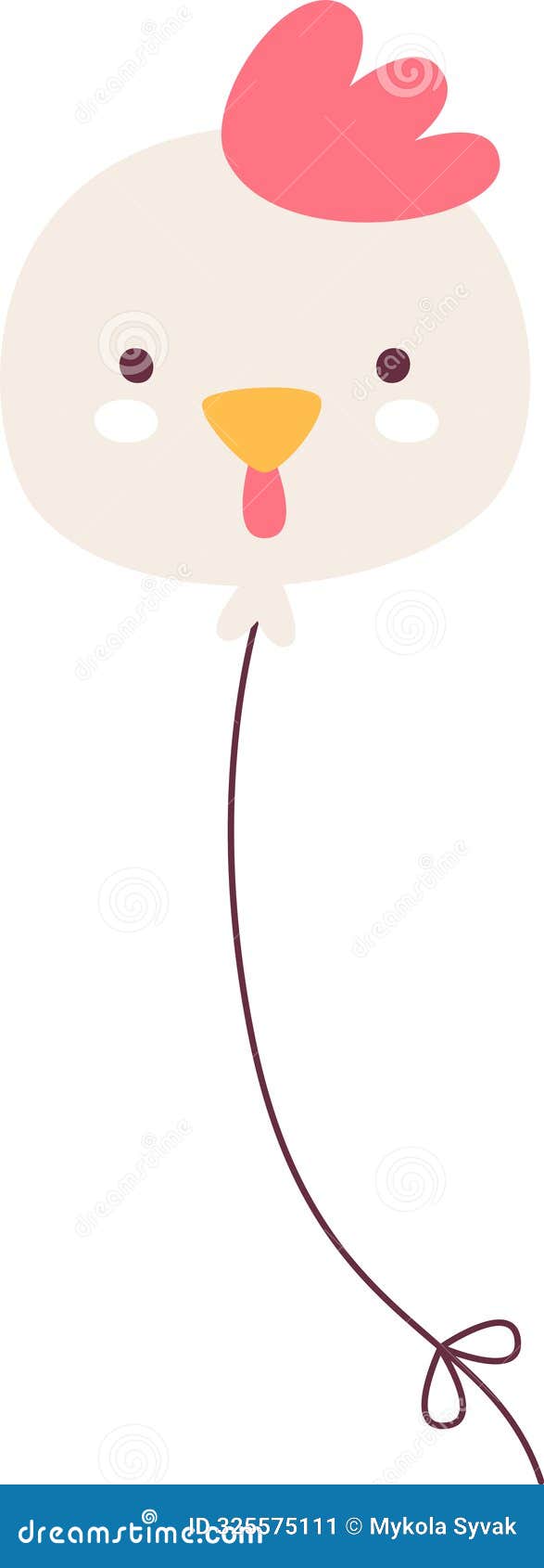 Cute Chicken Face Balloon stock illustration. Illustration of cartoon ...
