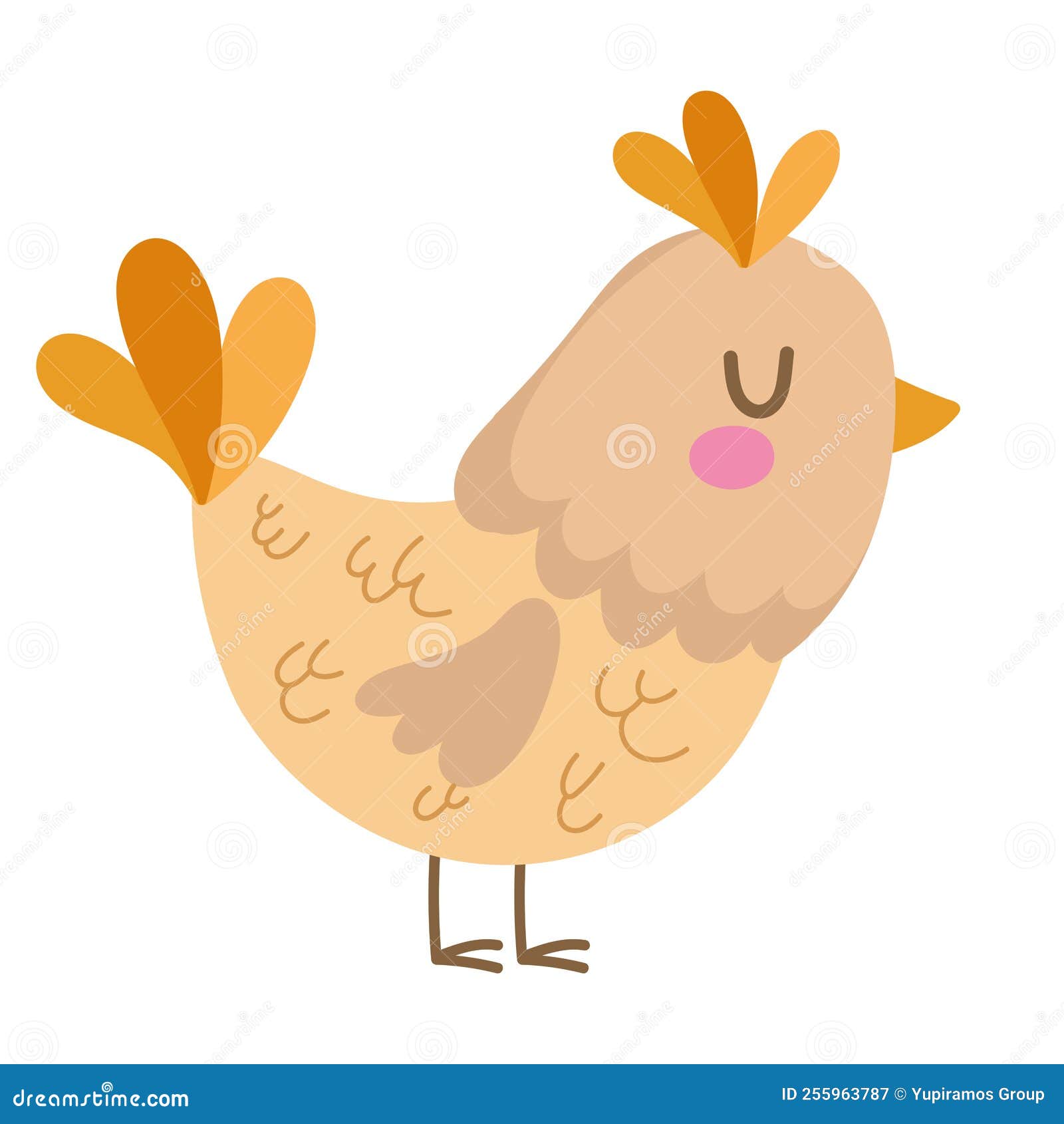 Cute chicken icon stock vector. Illustration of happy - 255963787