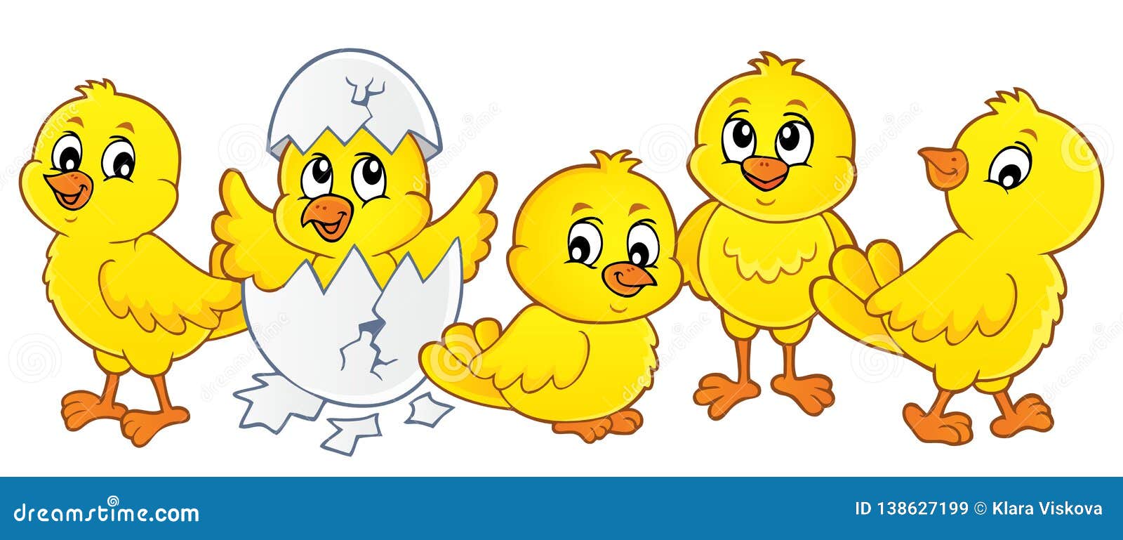 Set Of Cute Chickens In Different Poses For You Design. Cartoon ...