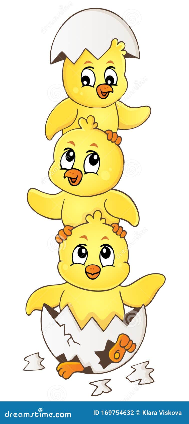 Set Of Cute Chickens In Different Poses For You Design. Cartoon ...