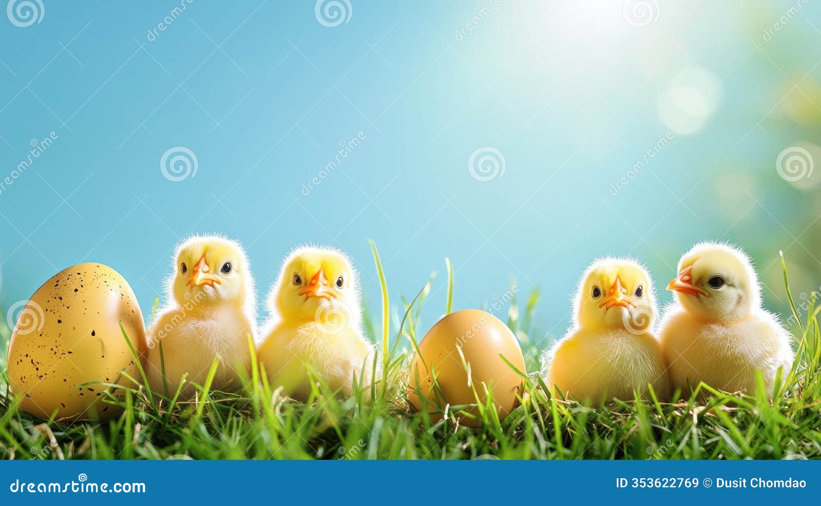 Cute Chicks Hatching from Eggs in Sunny Field, Symbolizing New ...