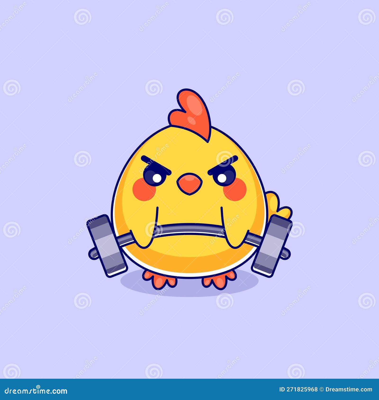 Cute Chicks Lift Weights Cartoon Stock Vector - Illustration of line ...