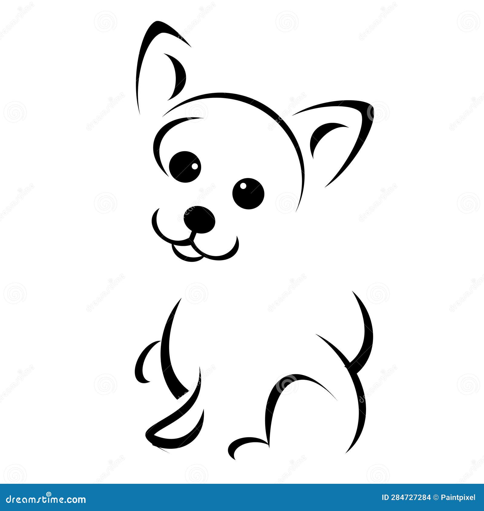 Cute Chihuahua Puppy Line Drawing Stock Vector - Illustration of black ... Cute Chihuahua Puppy Line Drawing Stock Vector - Illustration of black ...