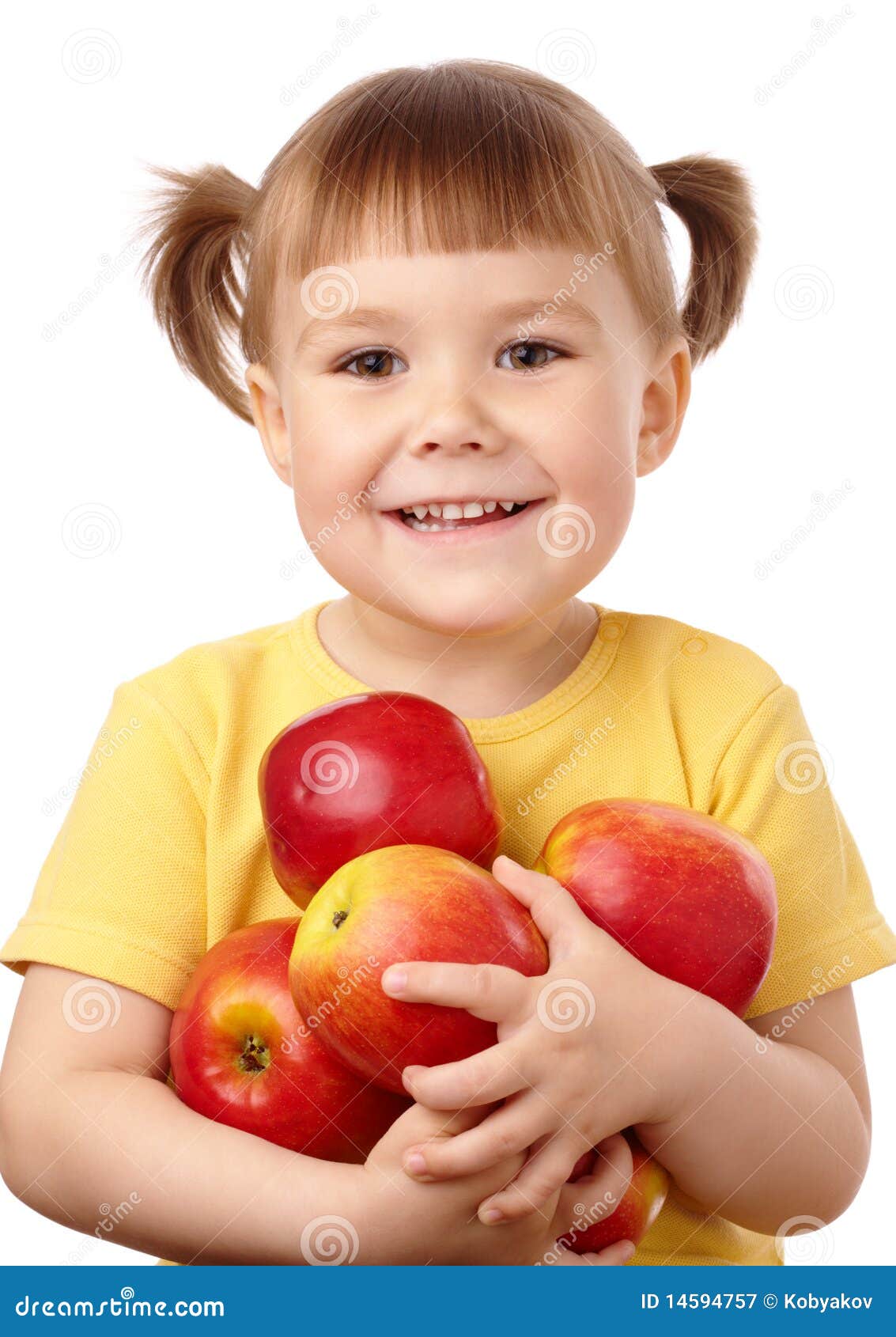 Cute child with apples stock image. Image of fruit, human - 14594757