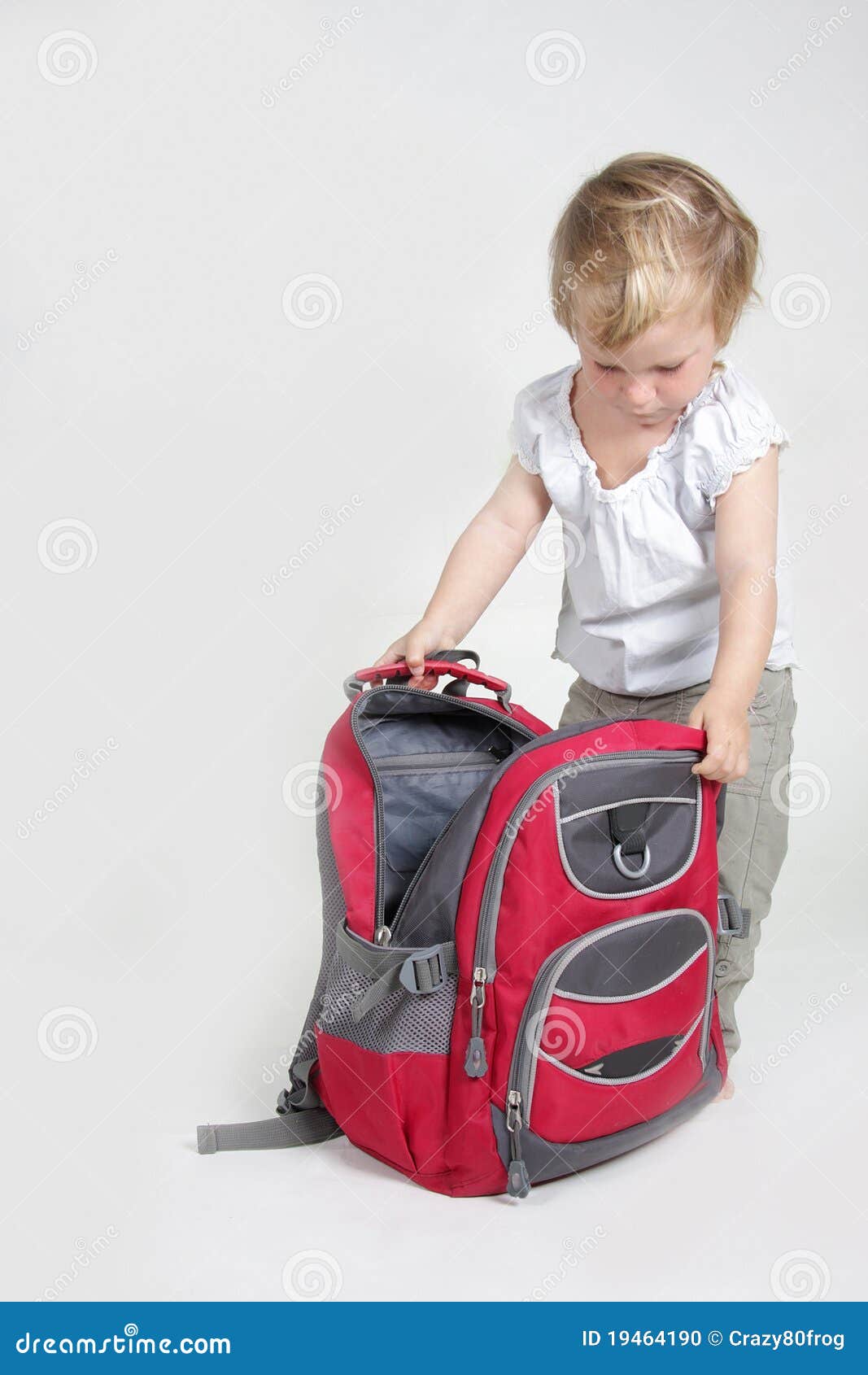 Cute child with backpack stock photo. Image of childhood - 19464190