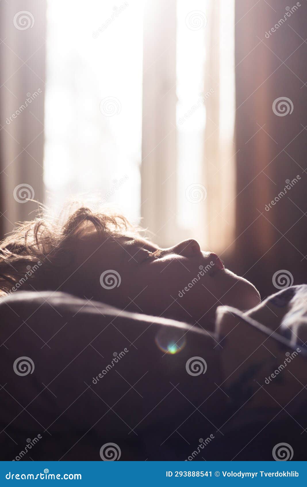 Cute Child Boy Sleeping in the Bed. Kid Boy Napping. Stock Image ...