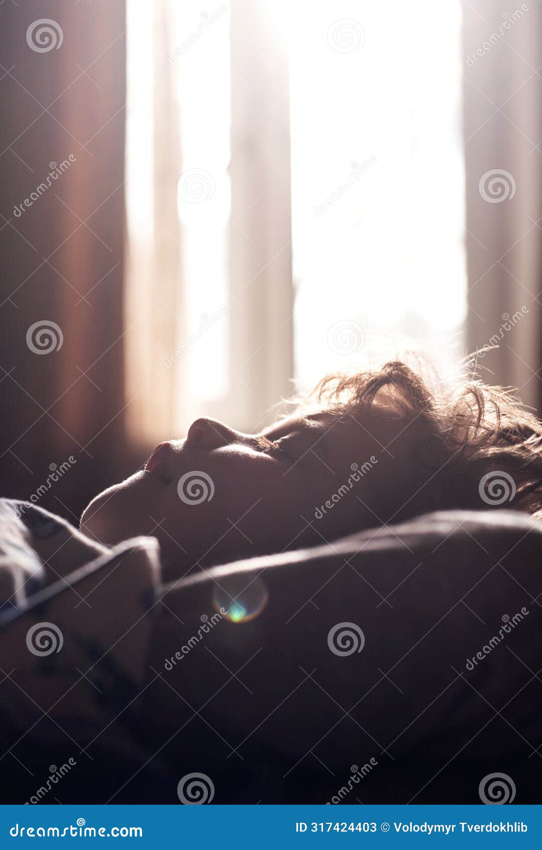 Cute Child Boy Sleeping in the Bed. Kid Boy Napping. Stock Image ...
