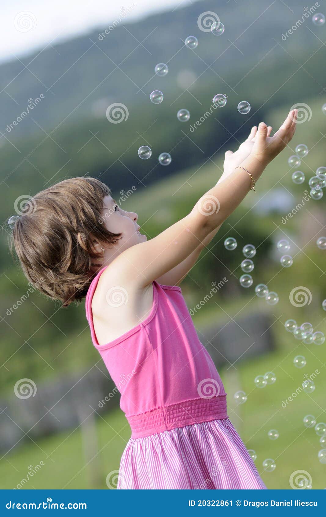 Cute Child Catching Balloons Stock Image - Image of smiling, catching ...
